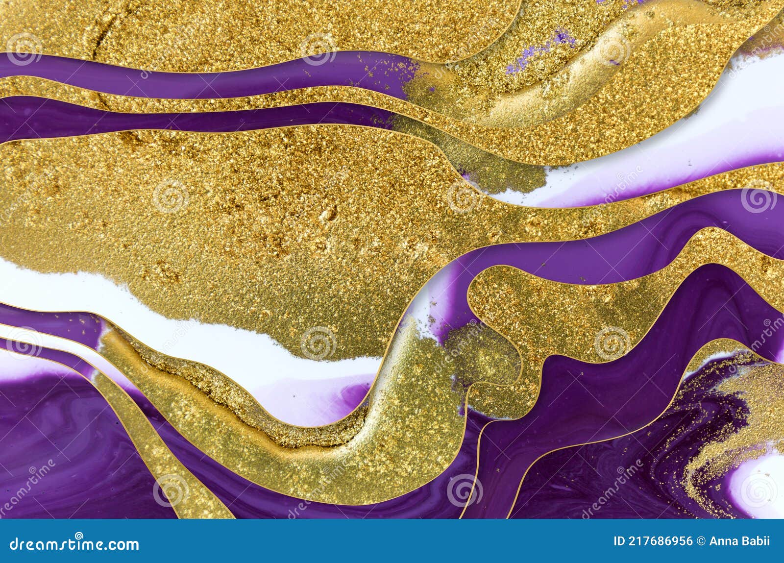 Gold Glitter Wave Pattern with Layers and Shadows. Abstract Background ...