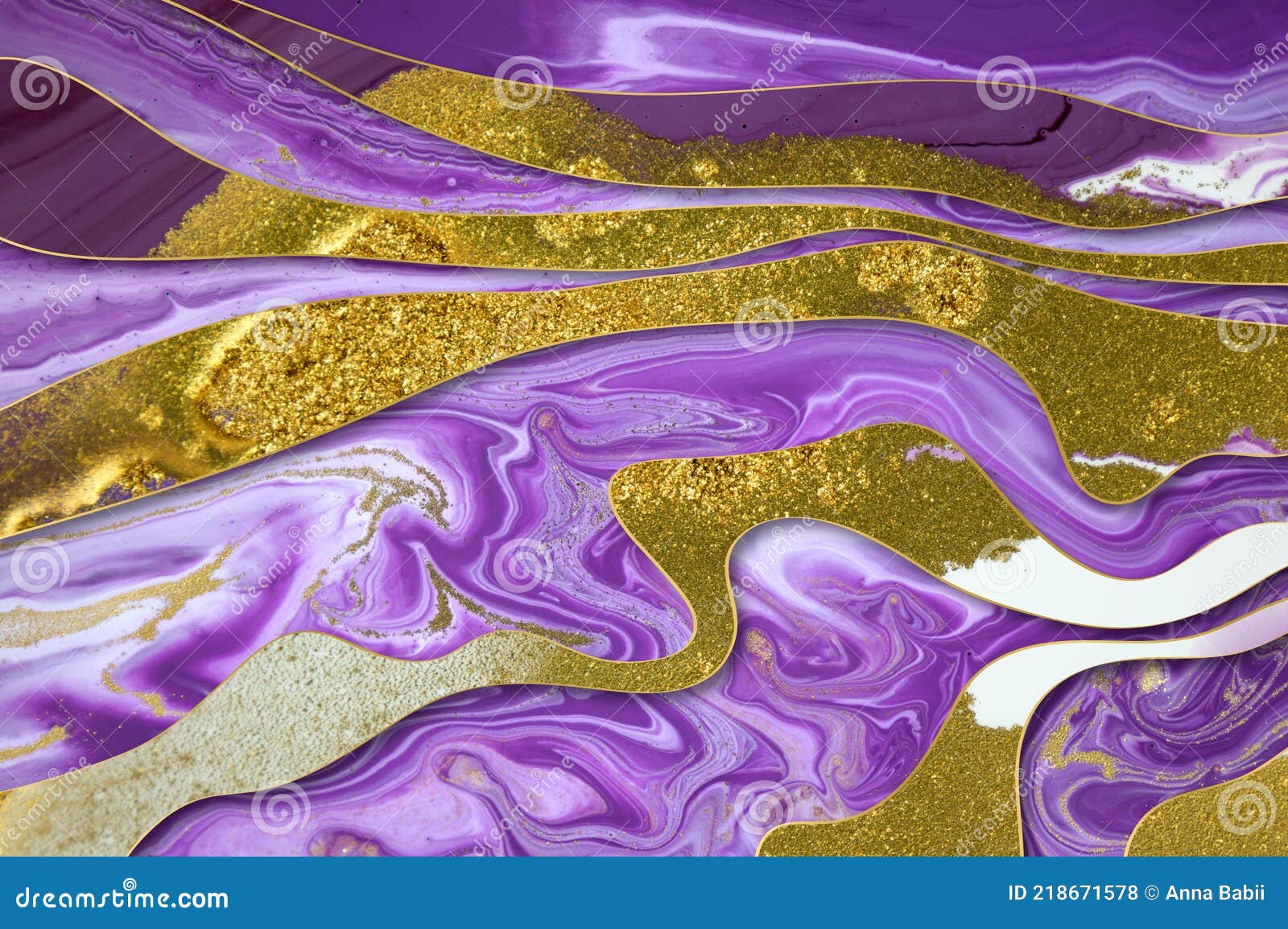 Gold Glitter Wave Pattern with Layers and Shadows. Abstract Background ...