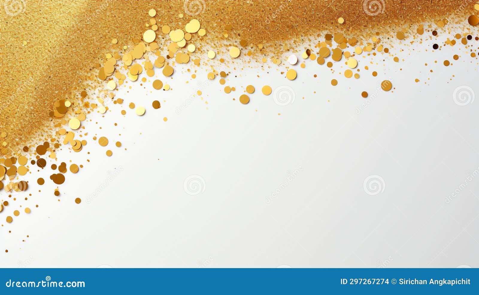 Gold Glittering Confetti on a White Background Stock Illustration ...