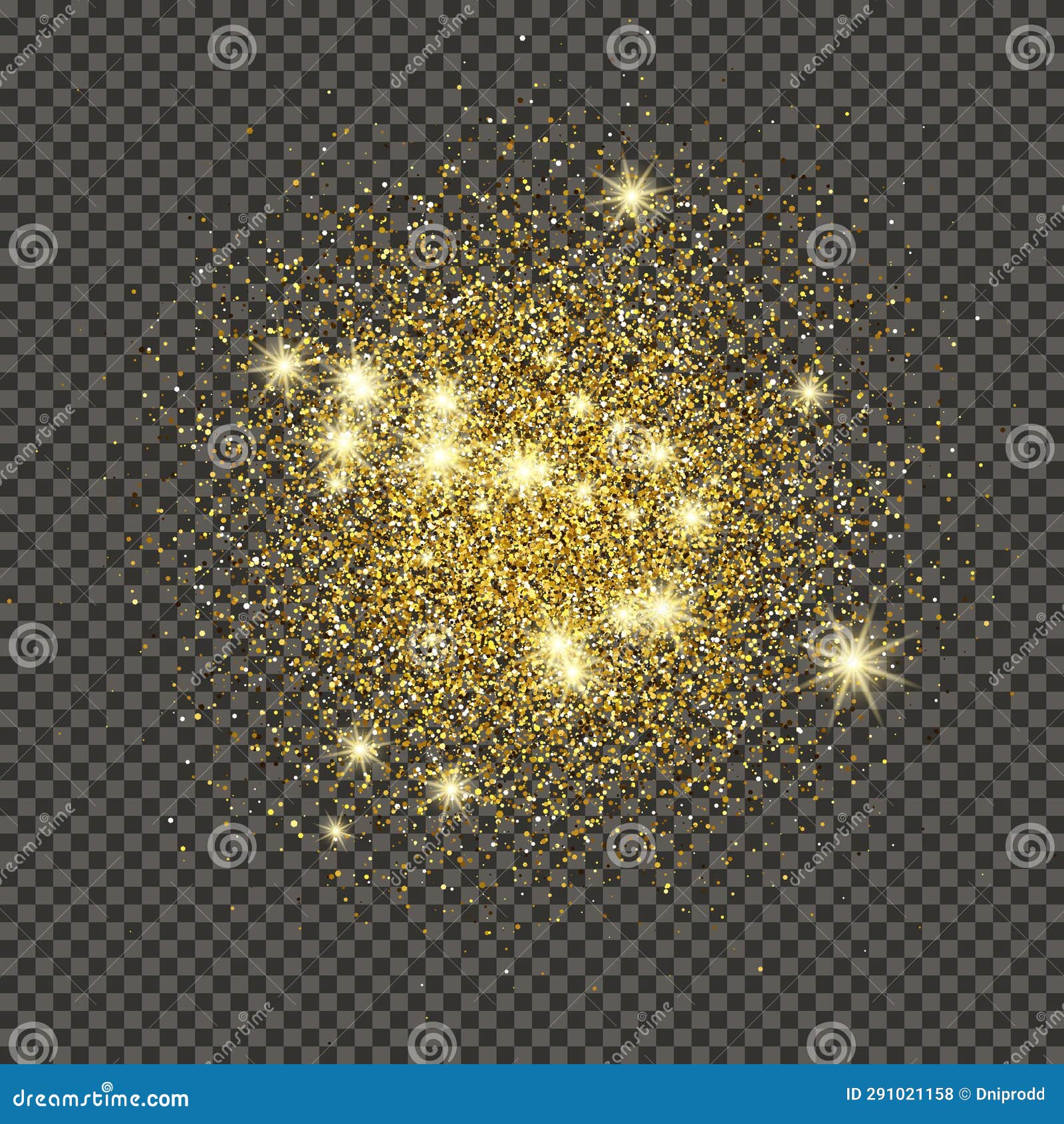 Gold Glittering Dust on Transparent Backdrop Stock Illustration ...