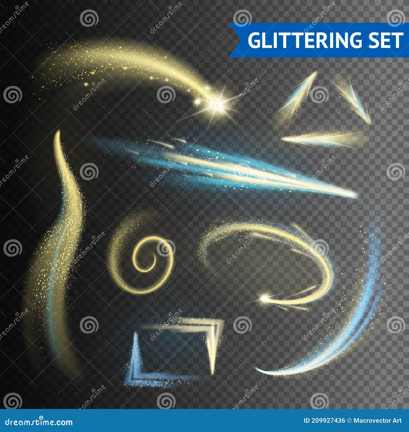 Gold Glittering Elements stock vector. Illustration of glitter - 209927436