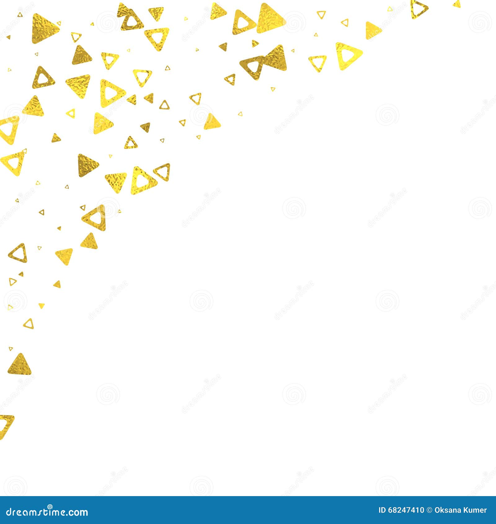 Gold Glittering Foil Triangles on White Background Stock Vector ...