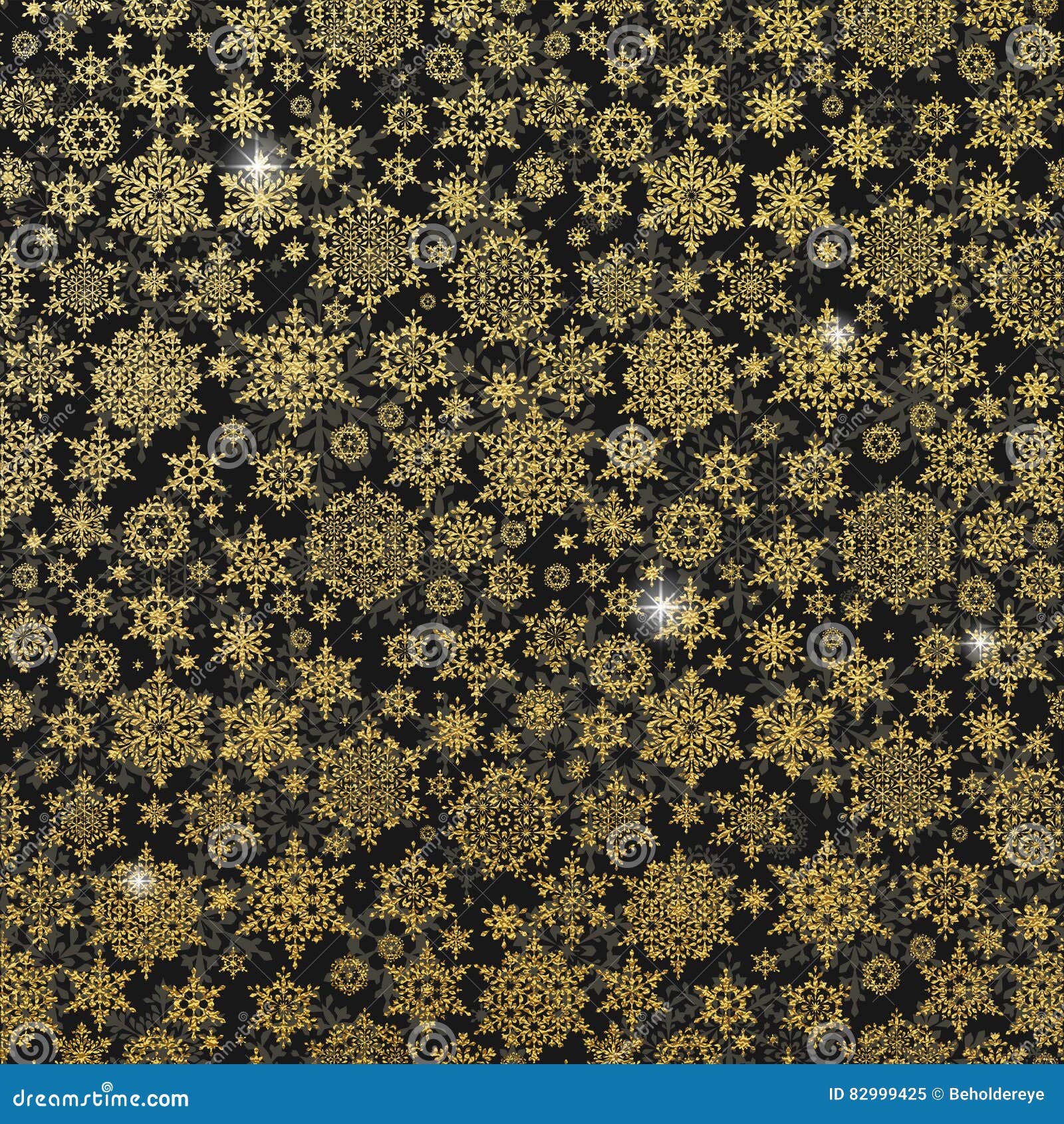 Gold Glittering Snowflakes. EPS 10 Stock Vector - Illustration of ...