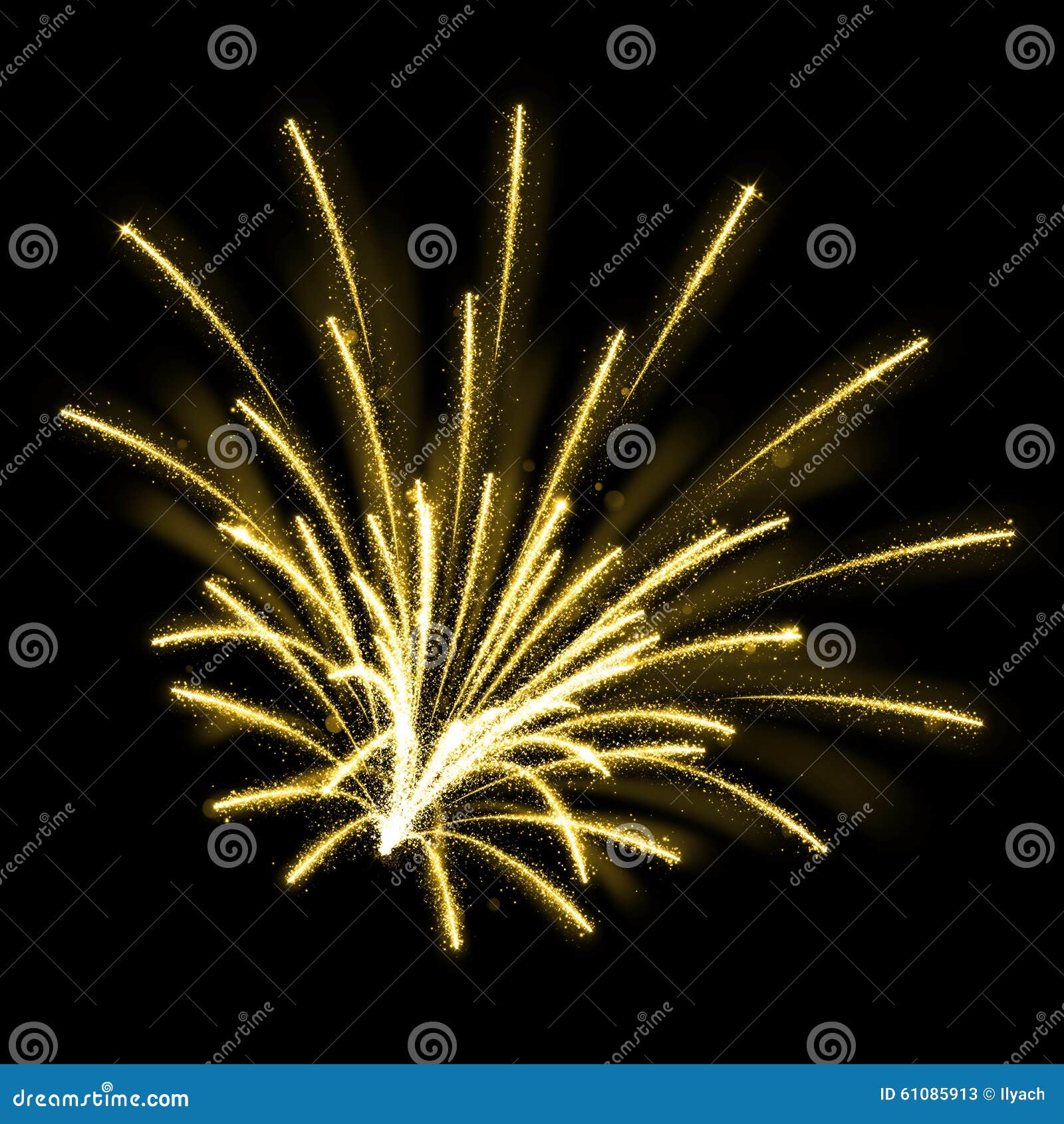 Gold Glittering Sparkle Fireworks Stock Illustration - Illustration of ...