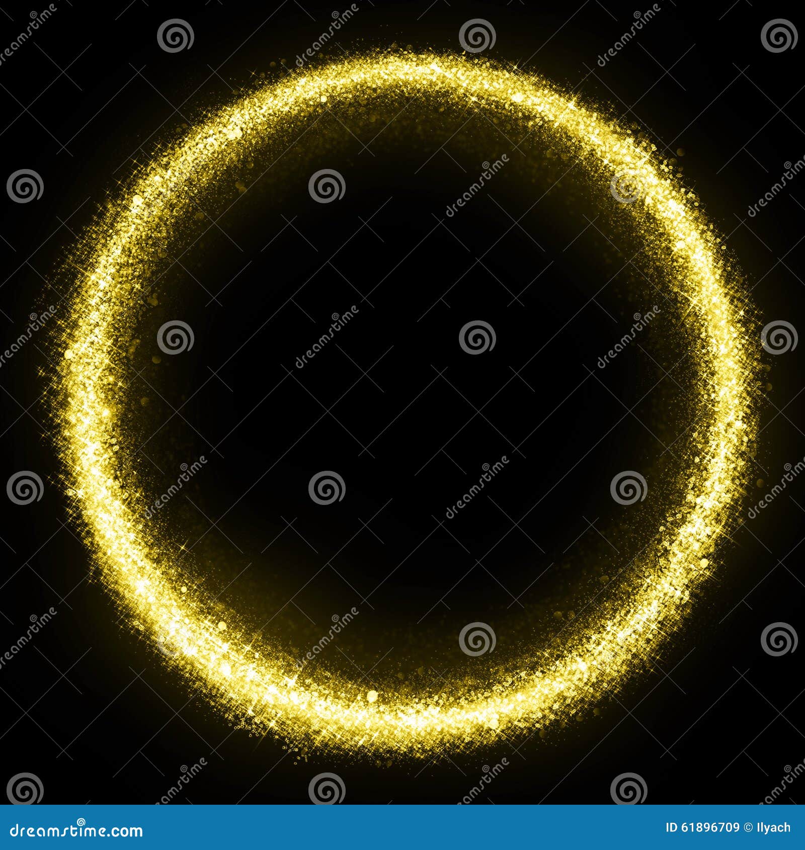 Gold Glittering Star Dust Circle Stock Image - Image of glow, glowing ...