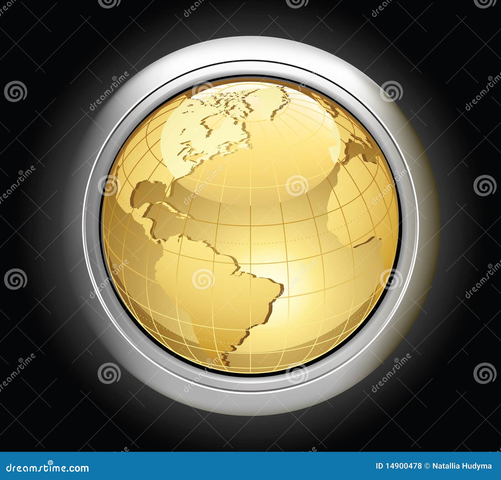 Gold globe. stock illustration. Illustration of steel - 14900478