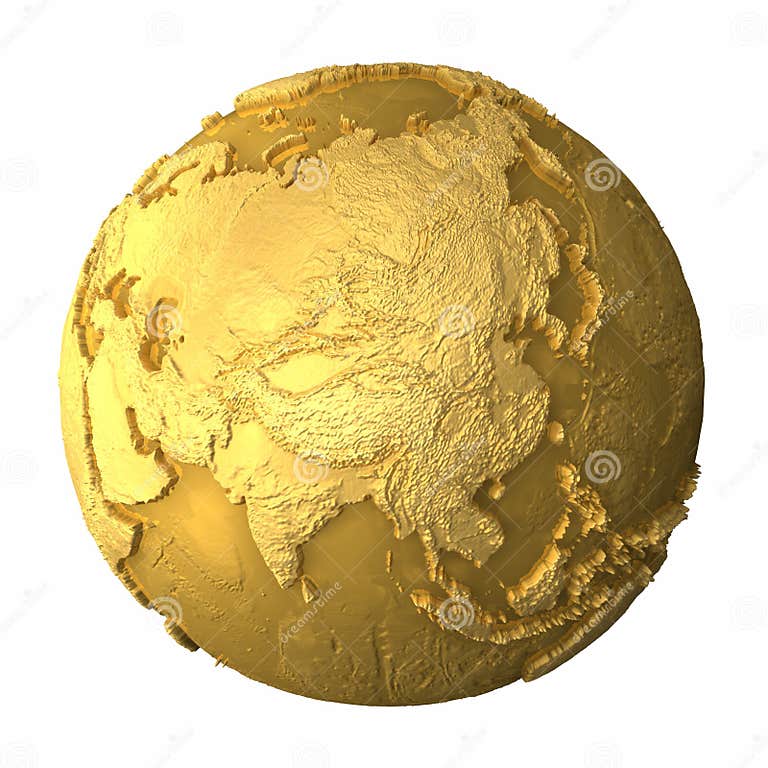 Gold Globe - Asia stock illustration. Illustration of globe - 17659299