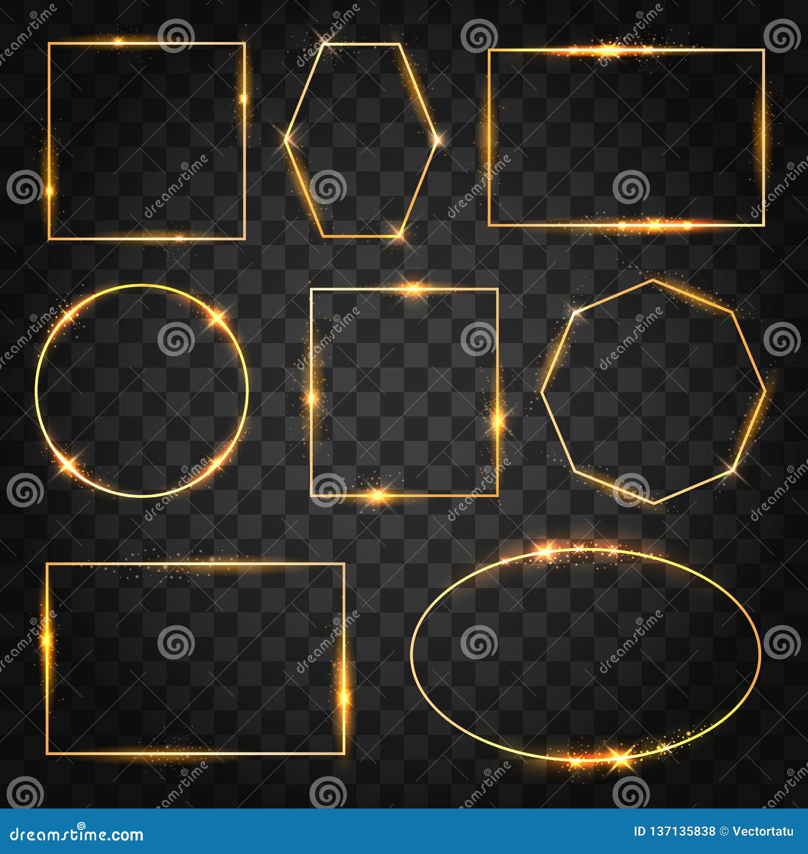 Gold glow frames stock vector. Illustration of gold - 137135838