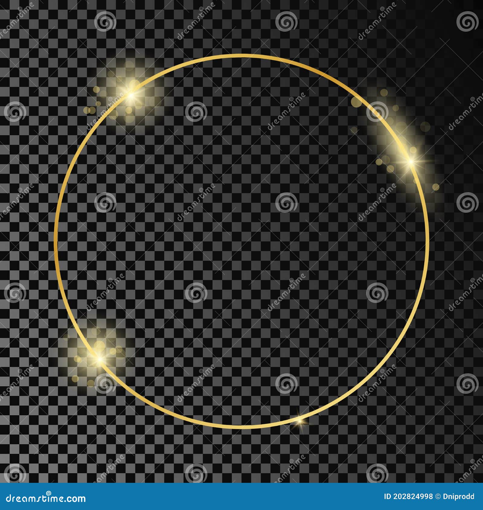 Gold glowing circle frame stock vector. Illustration of circular ...