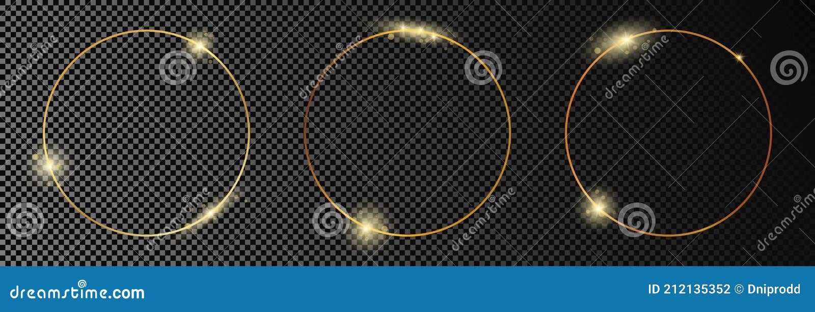 Gold glowing circle frame stock vector. Illustration of design - 212135352