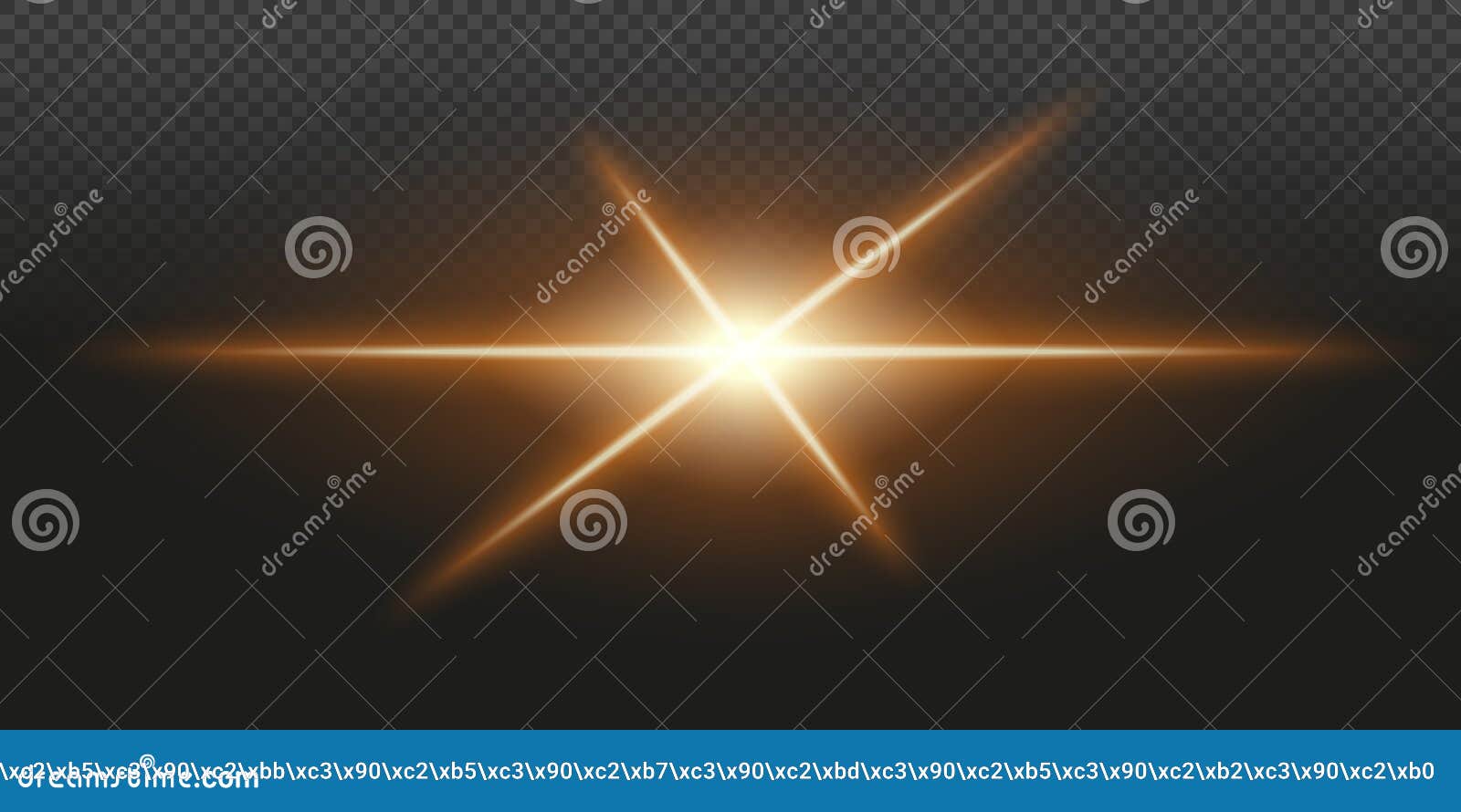 Gold Glowing Light on a Transparent Background Stock Vector ...