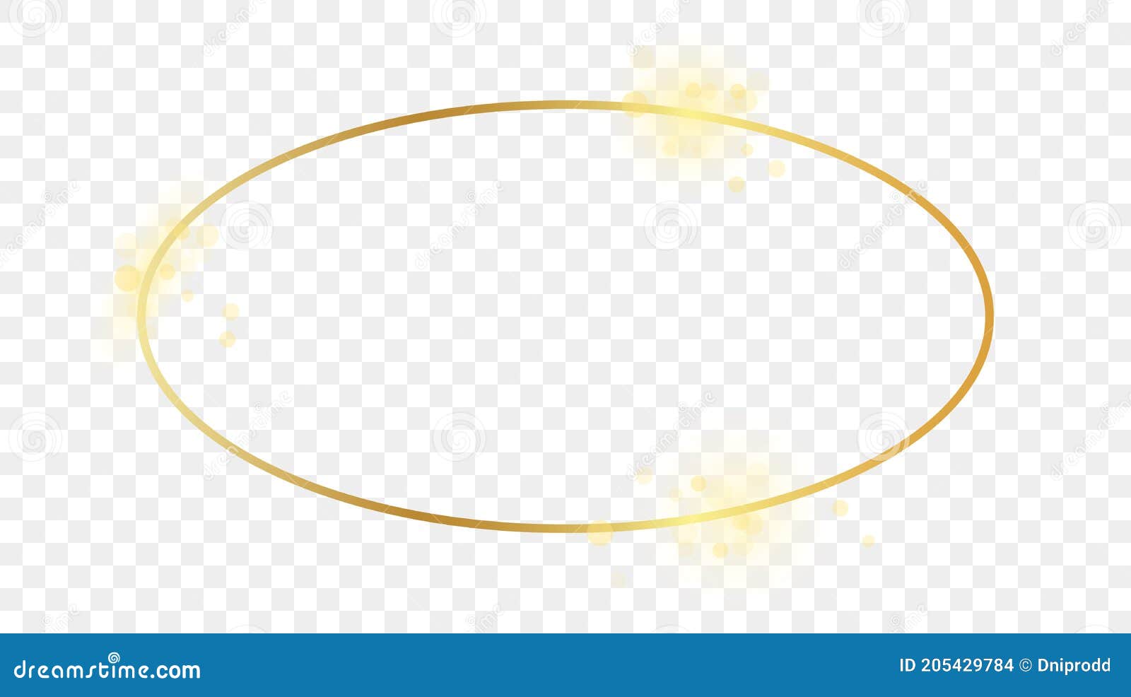 Gold Glowing Oval Shape Frame Stock Vector - Illustration of halo ...