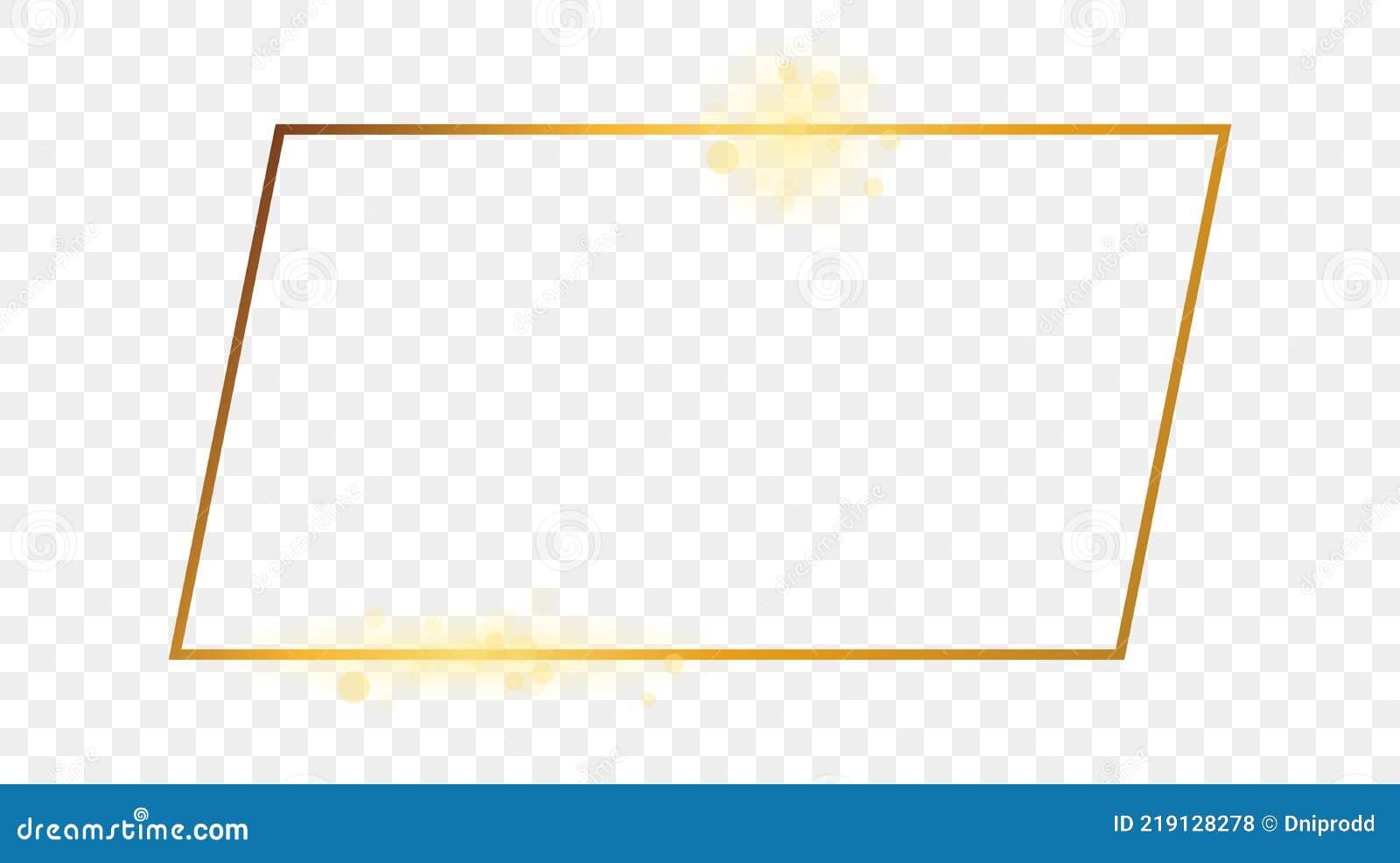Gold Glowing Rectangular Shape Frame Stock Vector - Illustration of ...