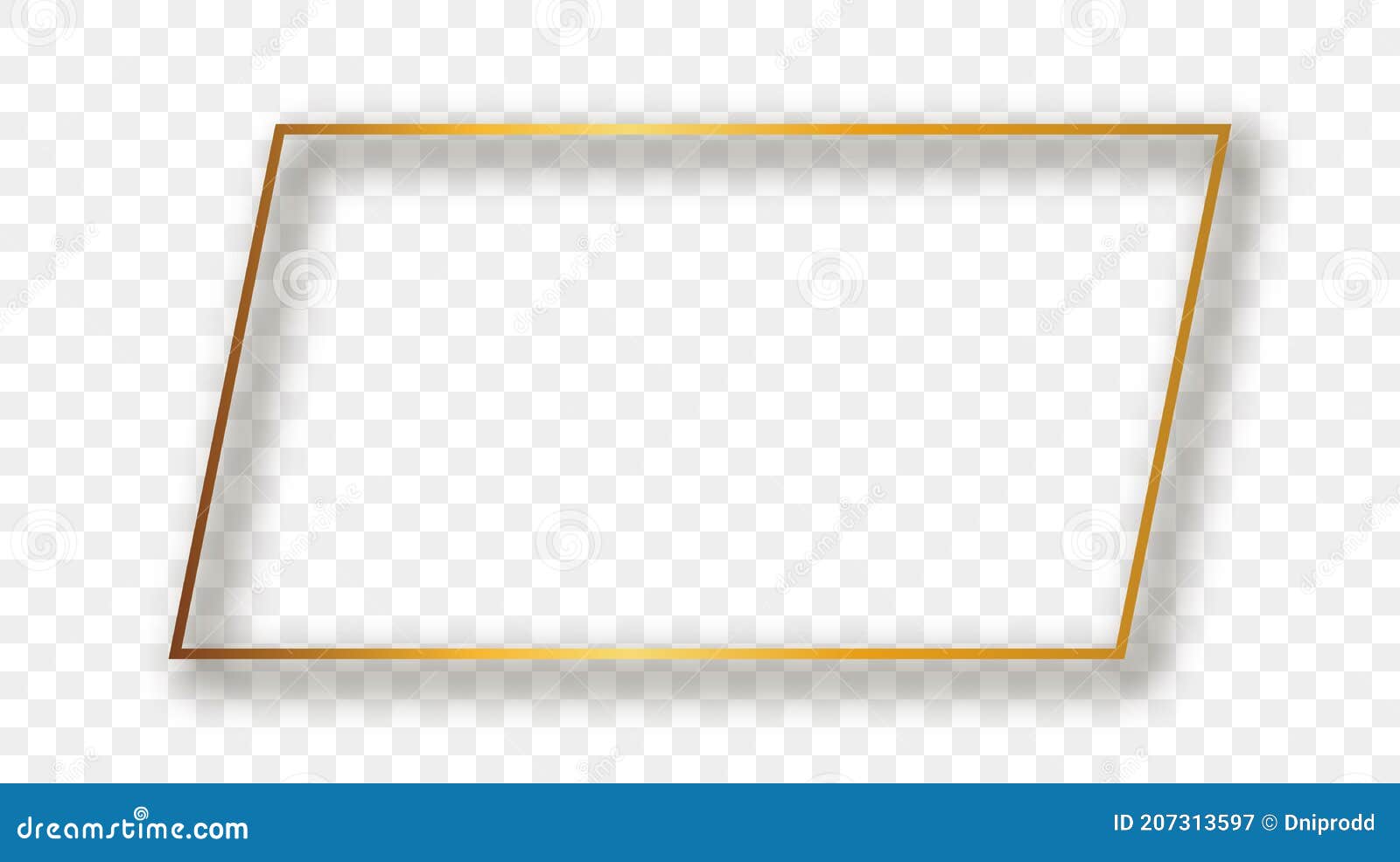 Gold Glowing Rectangular Shape Frame with Shadow Stock Vector ...
