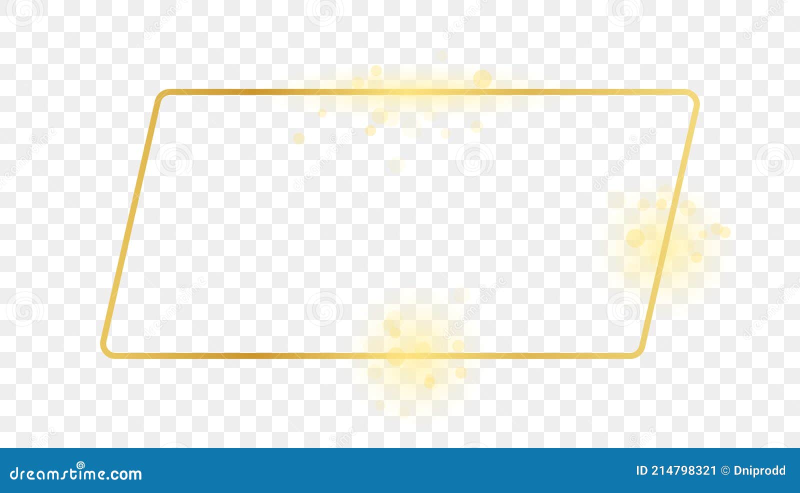 Gold Glowing Rounded Rectangular Shape Frame Stock Vector ...