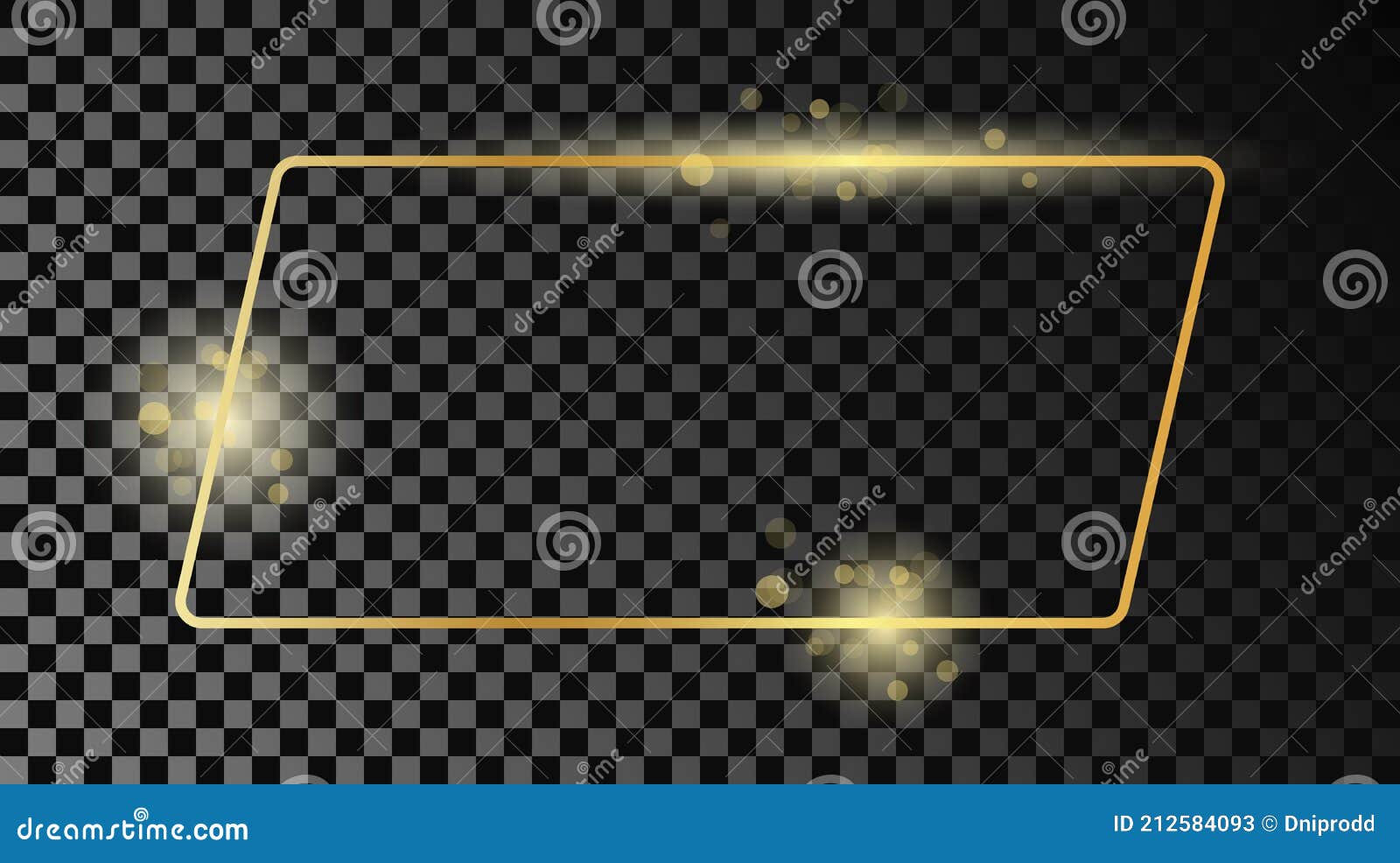 Gold Glowing Rounded Rectangular Shape Frame Stock Vector - Illustration of glowing, abstract ...