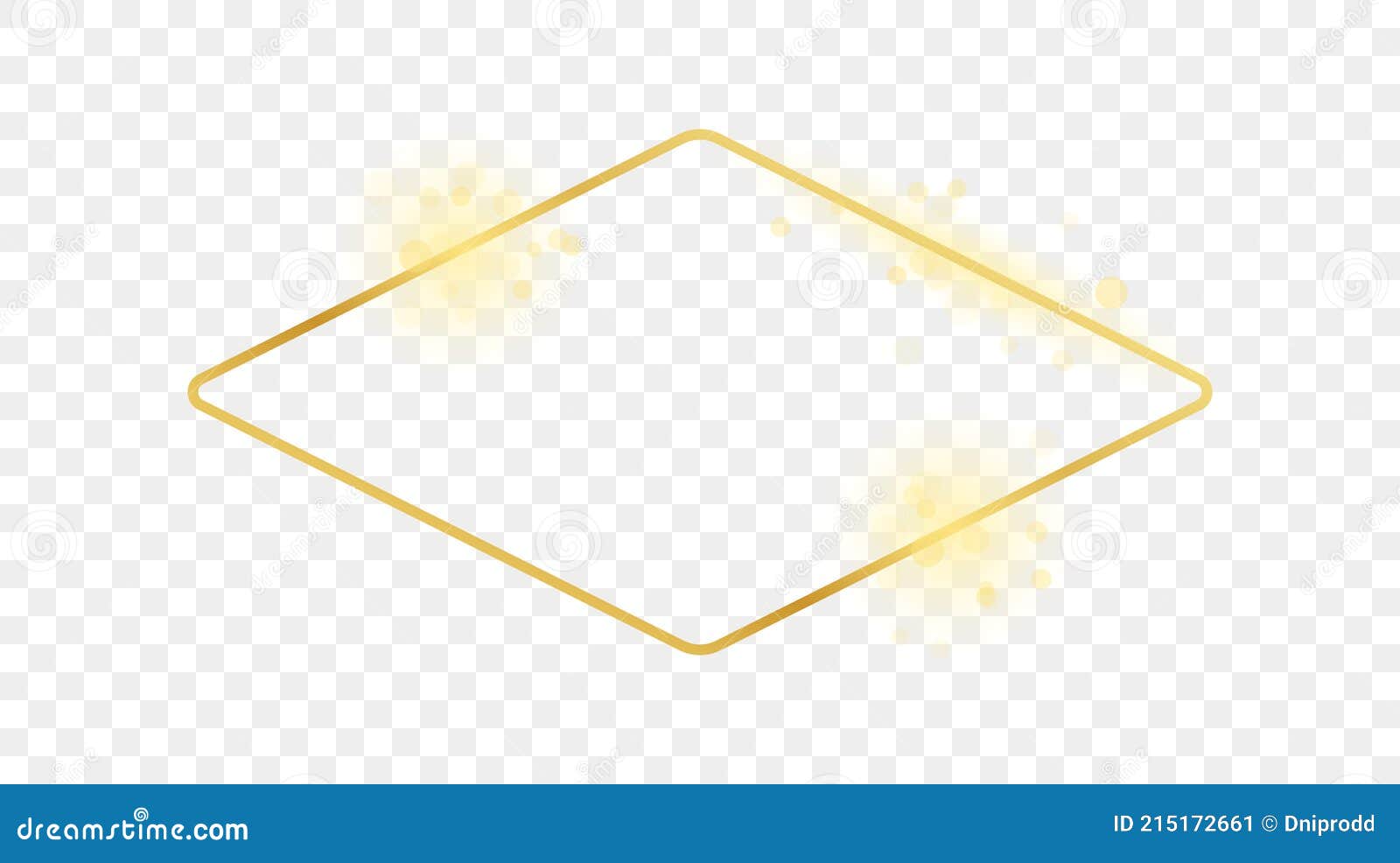 Gold Glowing Rounded Rhombus Shape Frame Stock Vector - Illustration of ...
