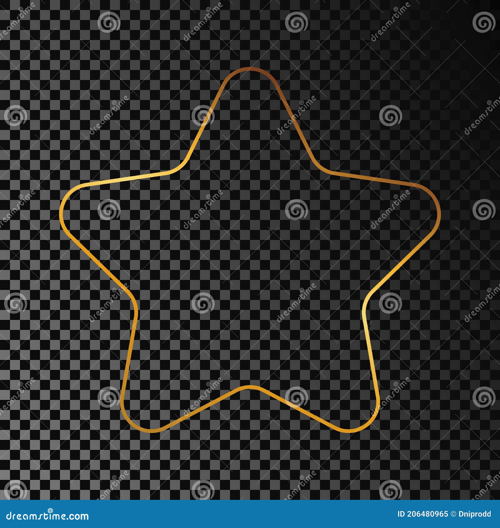 Gold Glowing Rounded Star Shape Stock Vector - Illustration of isolated ...