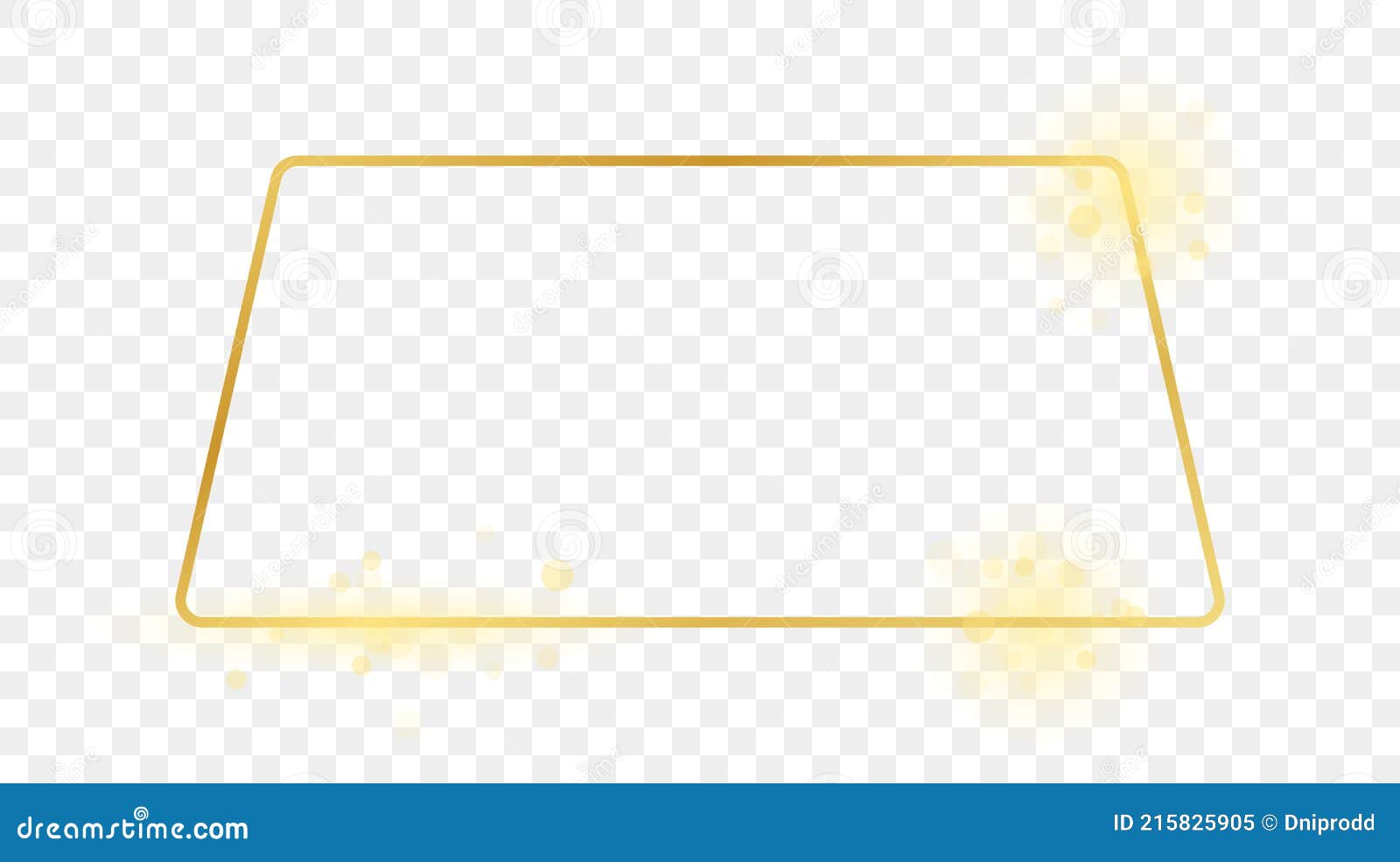 Gold Glowing Rounded Trapezoid Shape Frame Stock Vector - Illustration ...
