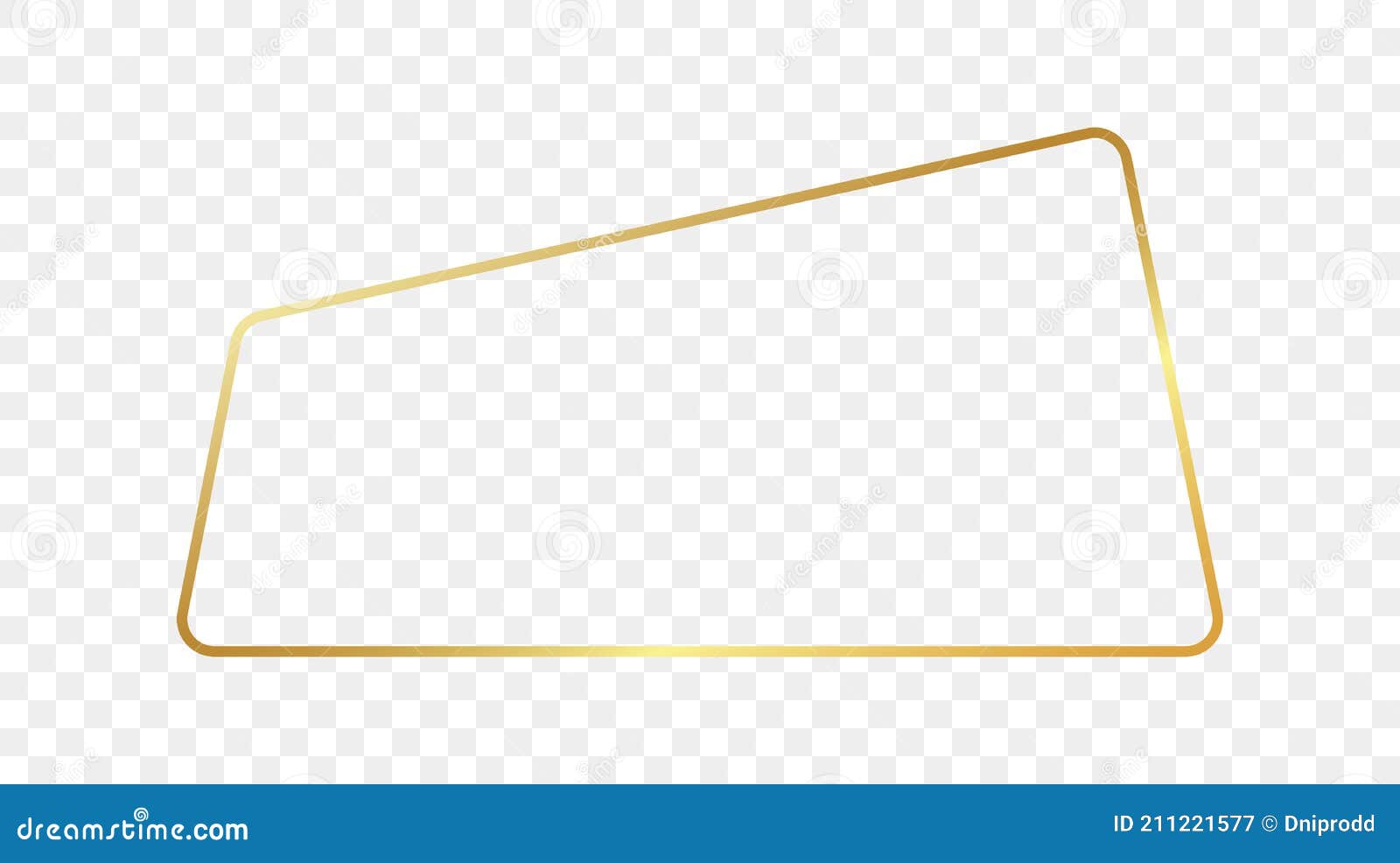 Gold Glowing Rounded Trapezoid Shape Frame Stock Vector - Illustration ...