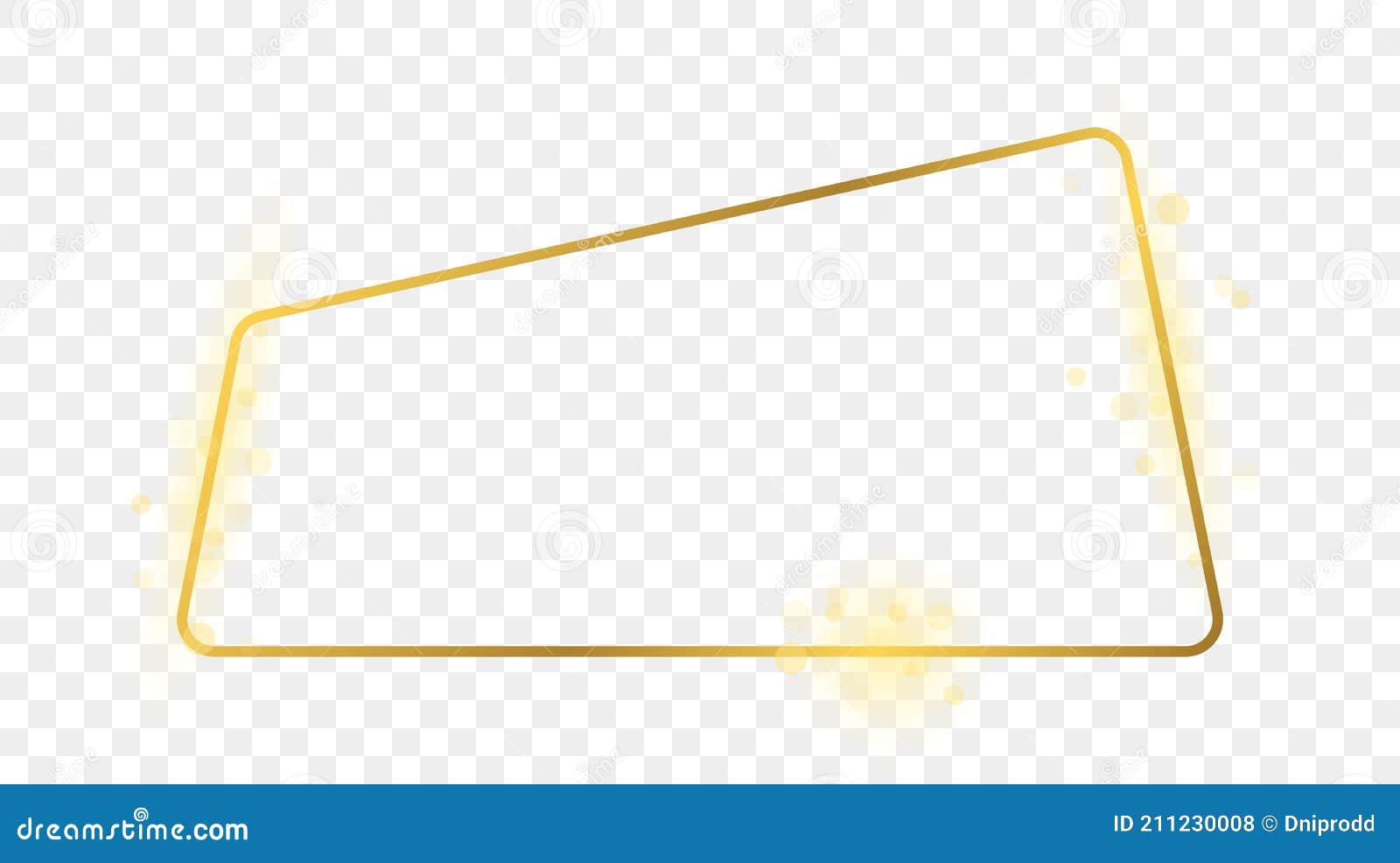 Gold Glowing Rounded Trapezoid Shape Frame Stock Vector - Illustration ...