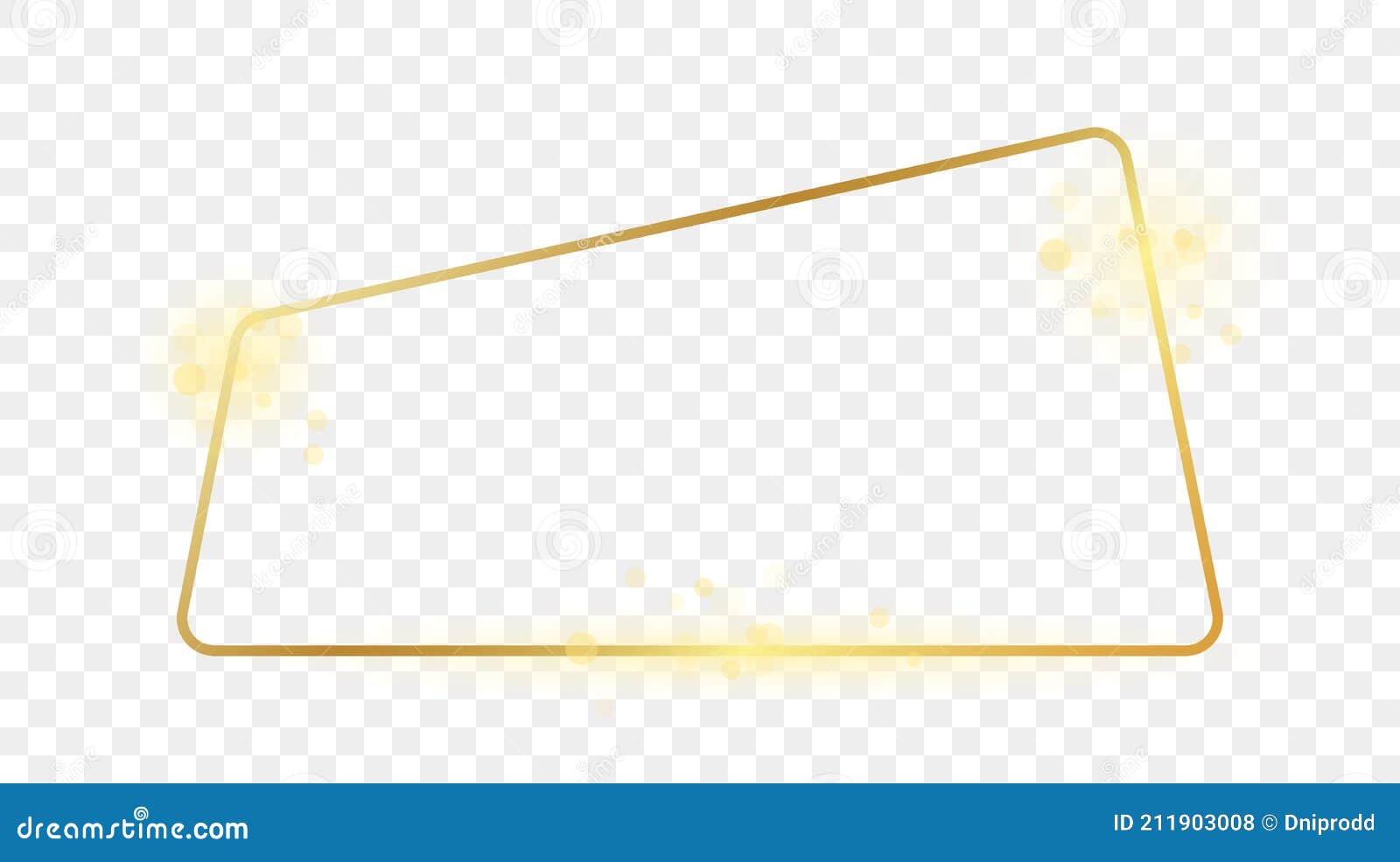 Gold Glowing Rounded Trapezoid Shape Frame Stock Vector - Illustration ...