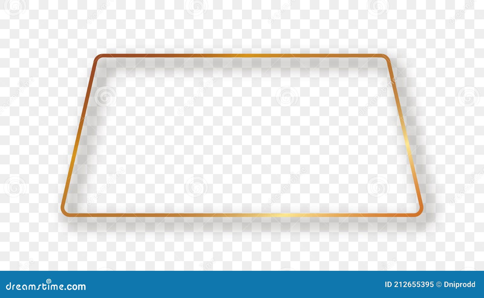 Gold Glowing Rounded Trapezoid Shape Frame with Shadow Stock Vector ...
