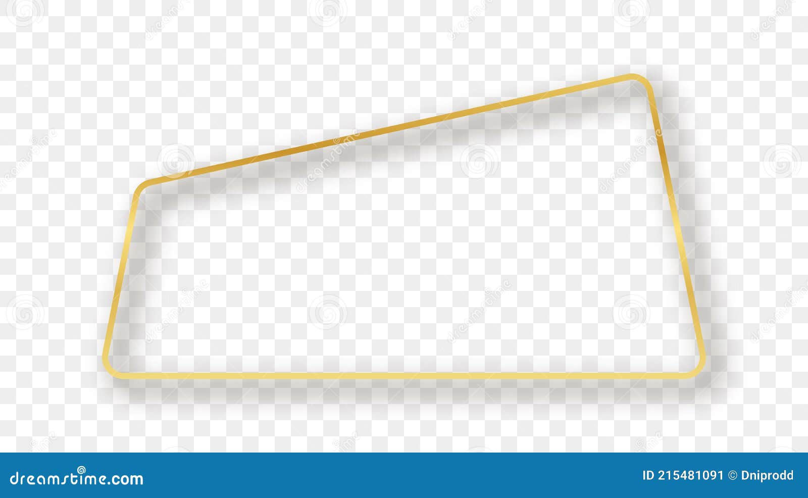 Gold Glowing Rounded Trapezoid Shape Frame with Shadow Stock Vector ...