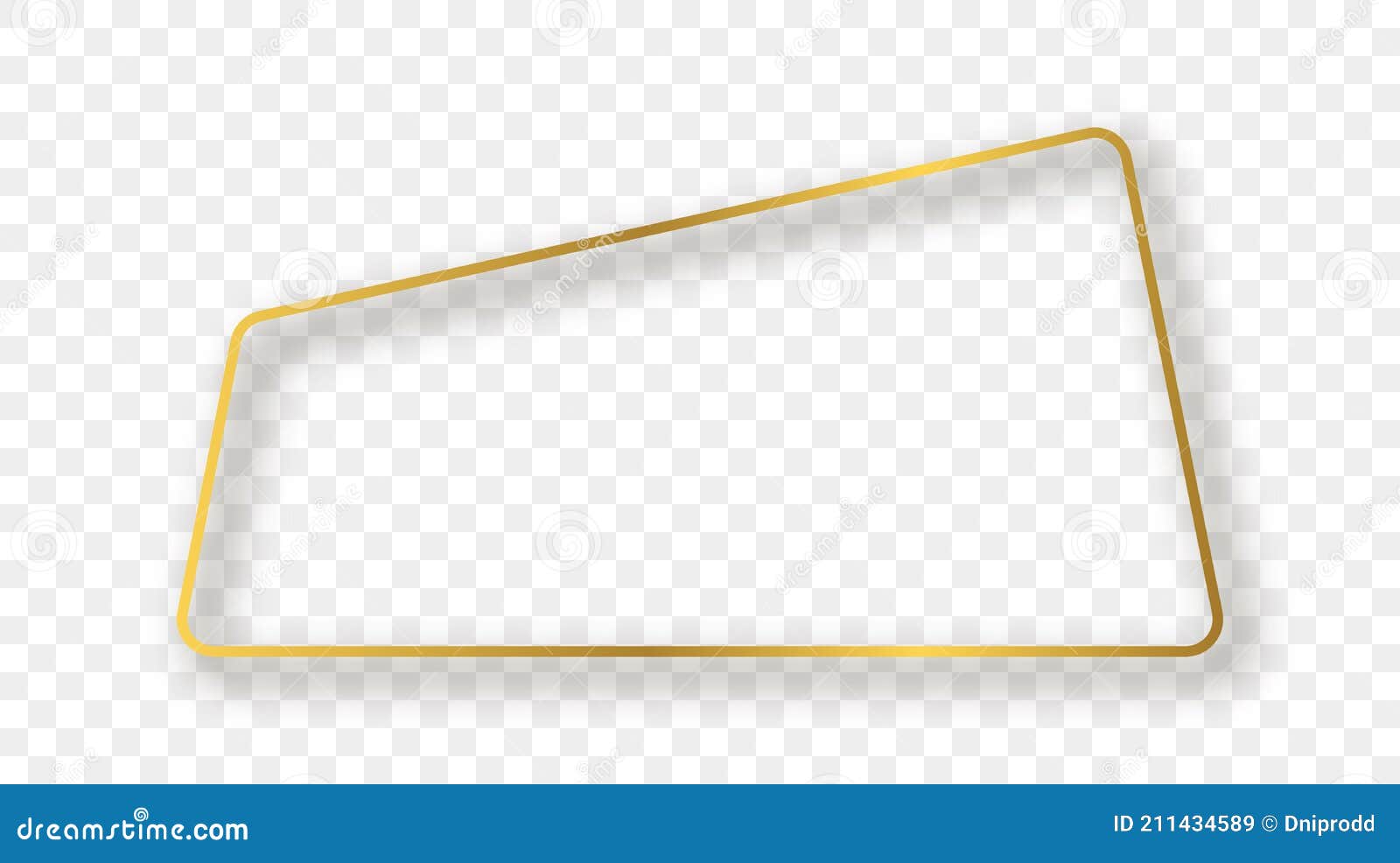Gold Glowing Rounded Trapezoid Shape Frame with Shadow Stock Vector ...