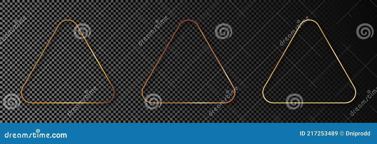 Gold Glowing Rounded Triangle Frame Stock Vector - Illustration of ...