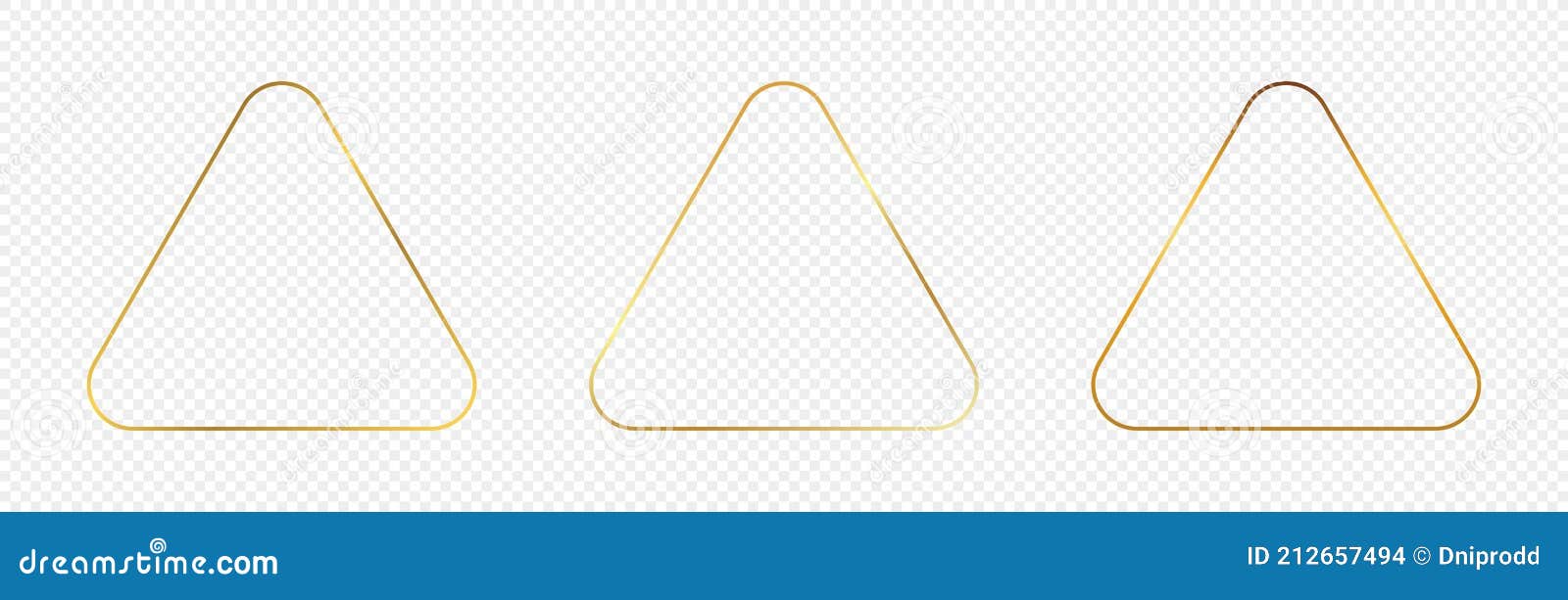 Gold Glowing Rounded Triangle Frame Stock Vector - Illustration of ...