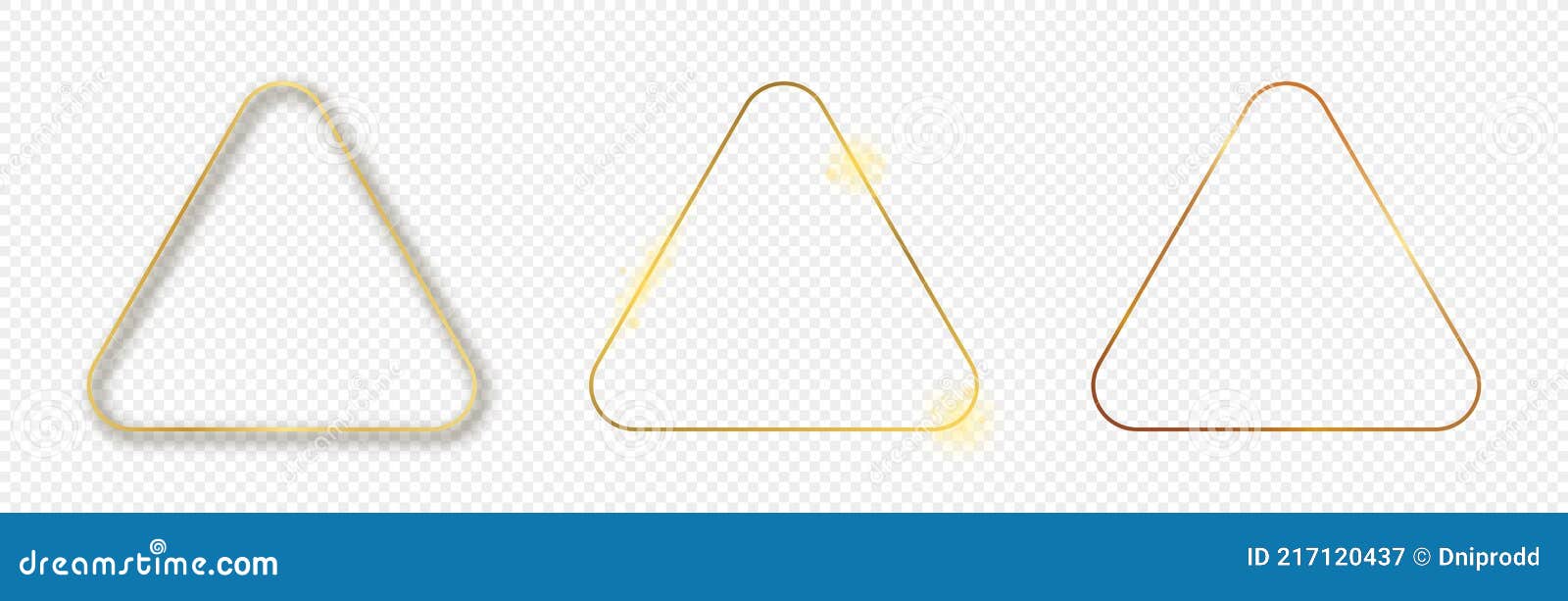 Gold Glowing Rounded Triangle Frame Stock Vector - Illustration of ...