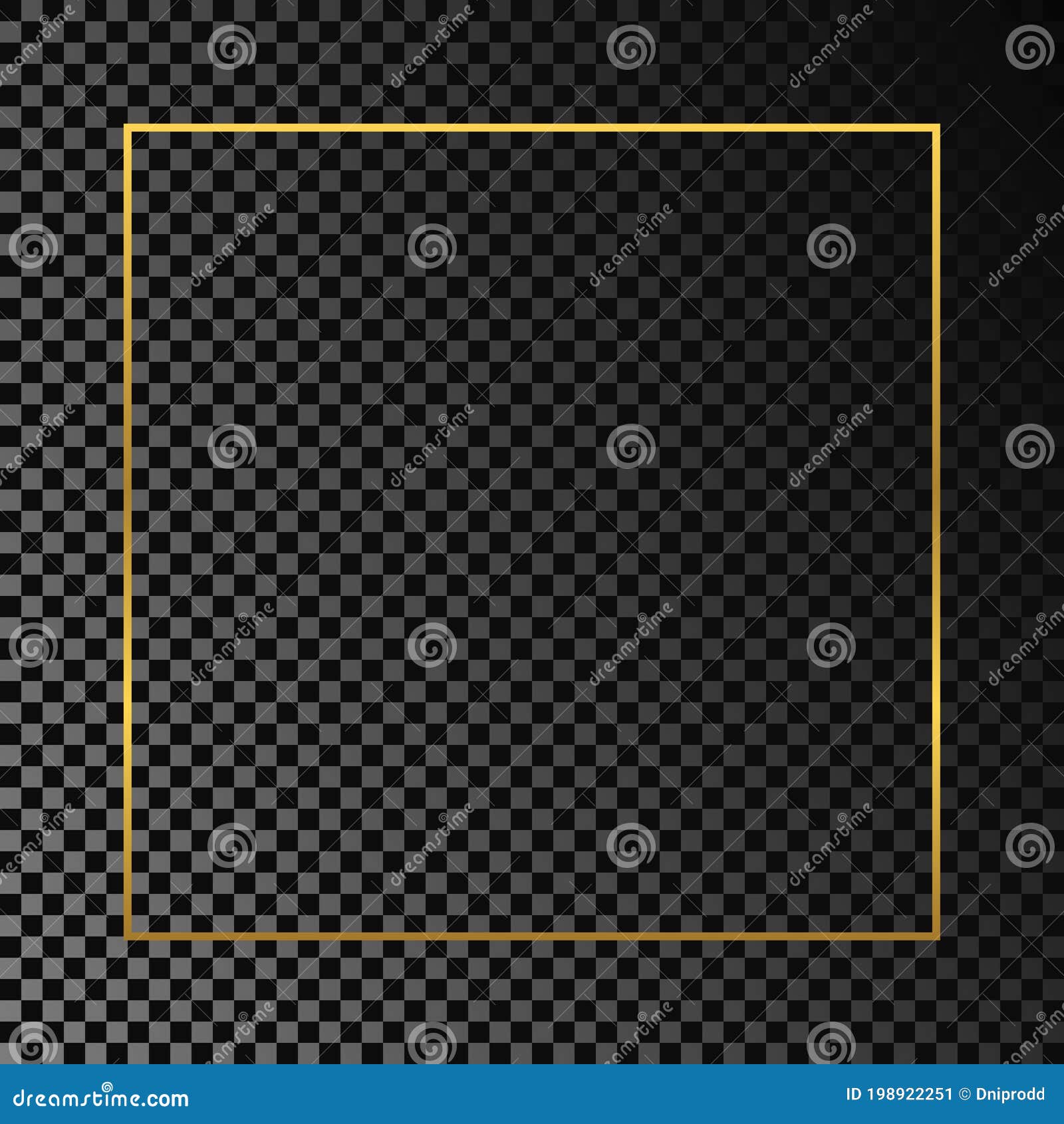 Gold glowing square frame stock illustration. Illustration of flash ...