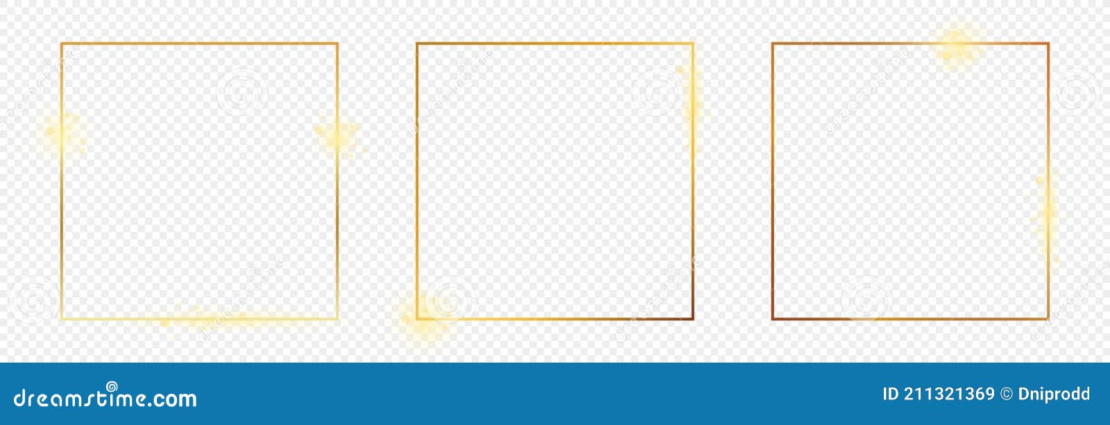 Gold glowing square frame stock vector. Illustration of birthday ...