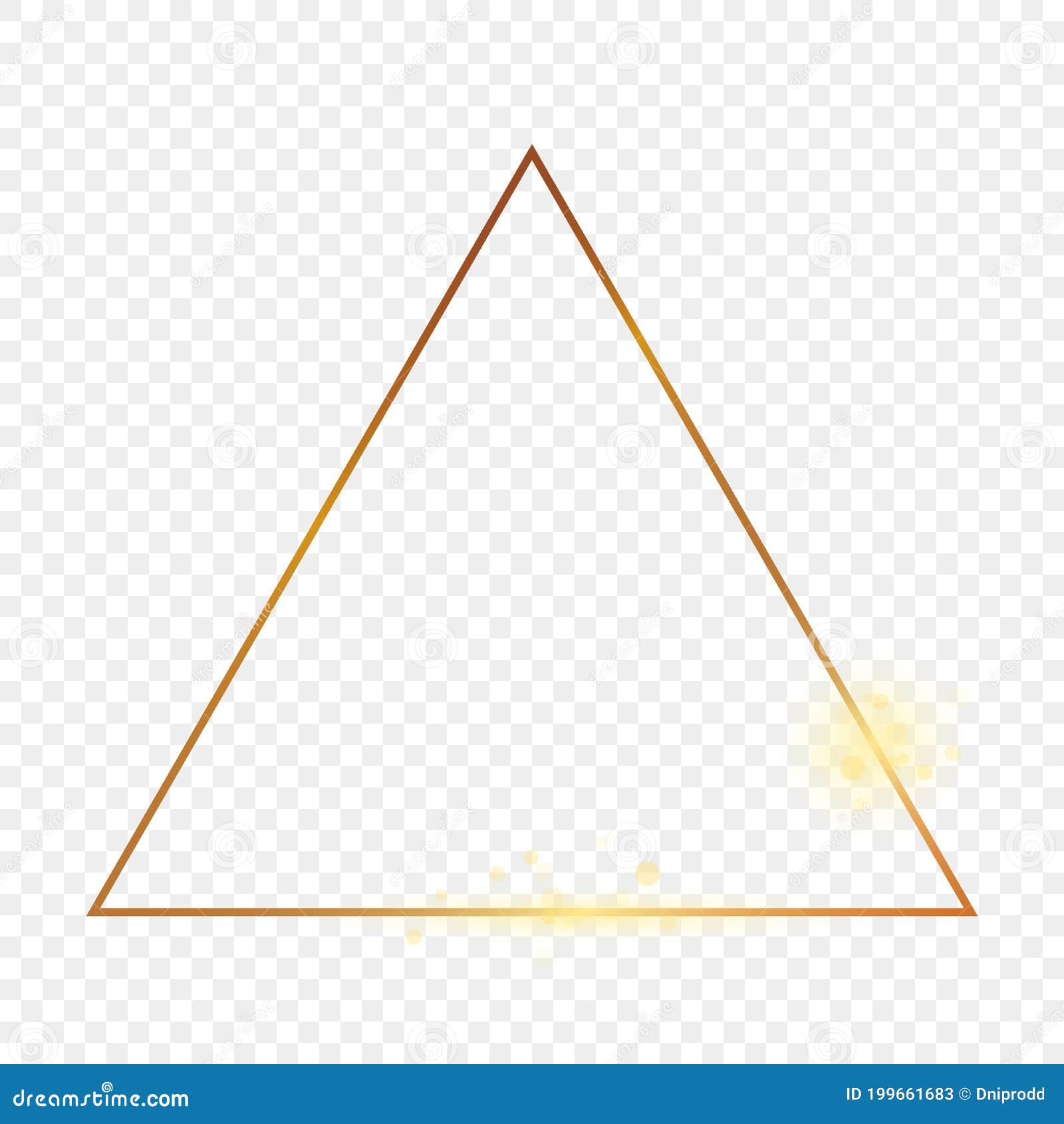 Gold Glowing Triangle Frame Stock Vector - Illustration of celebration ...