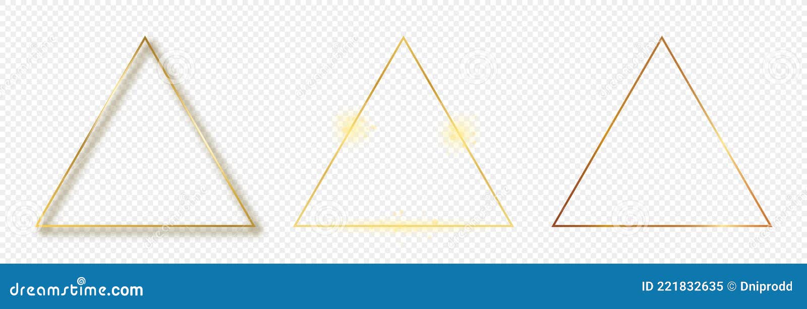 Gold Glowing Triangle Frame Stock Vector - Illustration of celebration ...