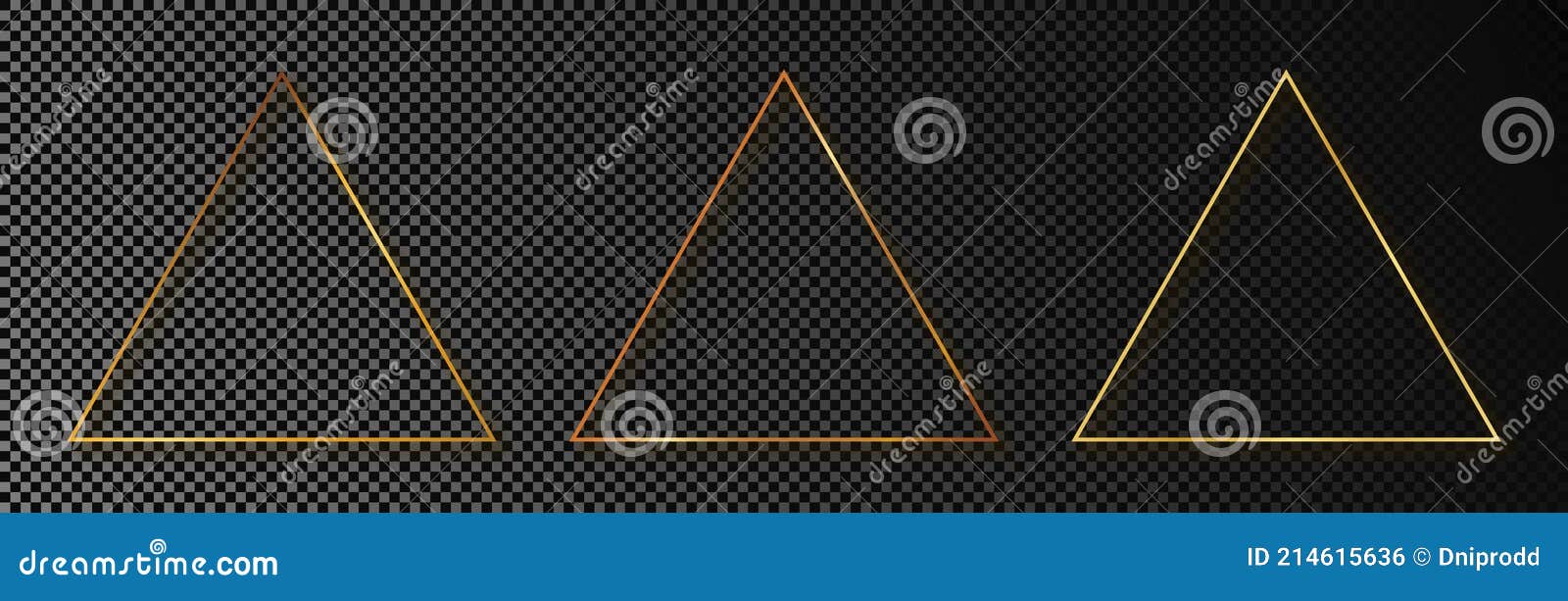 Gold Glowing Triangle Frame Stock Vector - Illustration of design ...