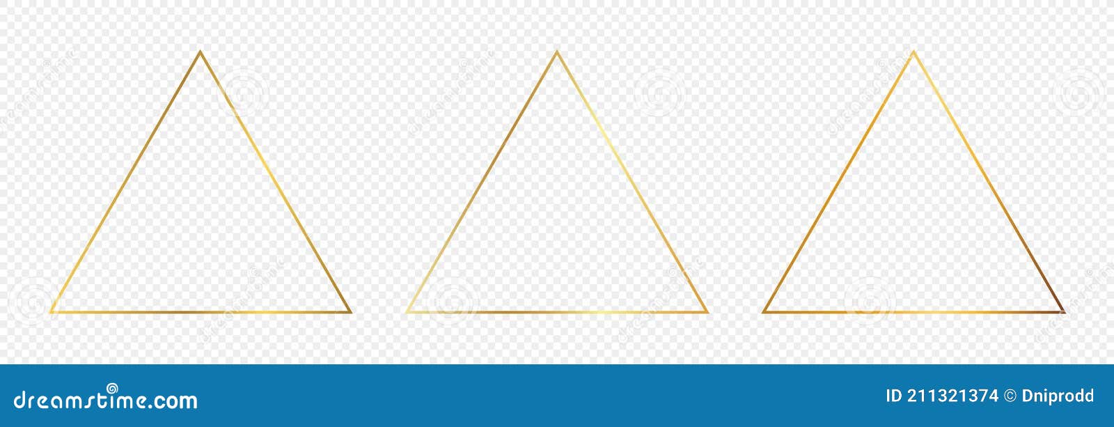 Gold Glowing Triangle Frame Stock Vector - Illustration of happy ...