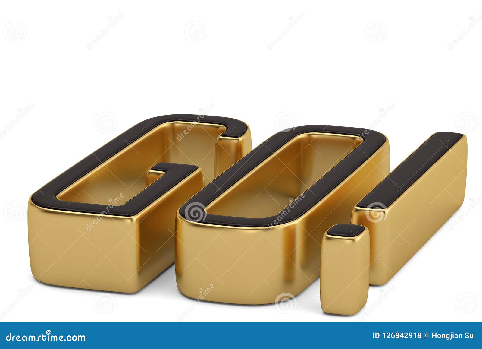 Gold Go Isolated on White Background 3D Illustration. Stock ...