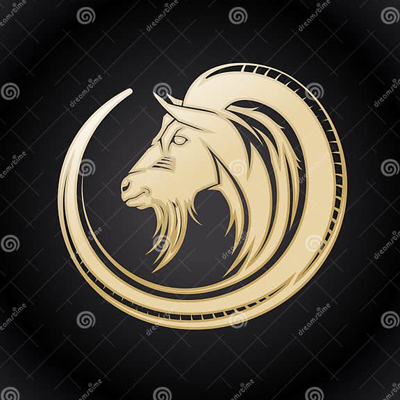 Gold goat logo. stock vector. Illustration of goat, jewellery - 51484719