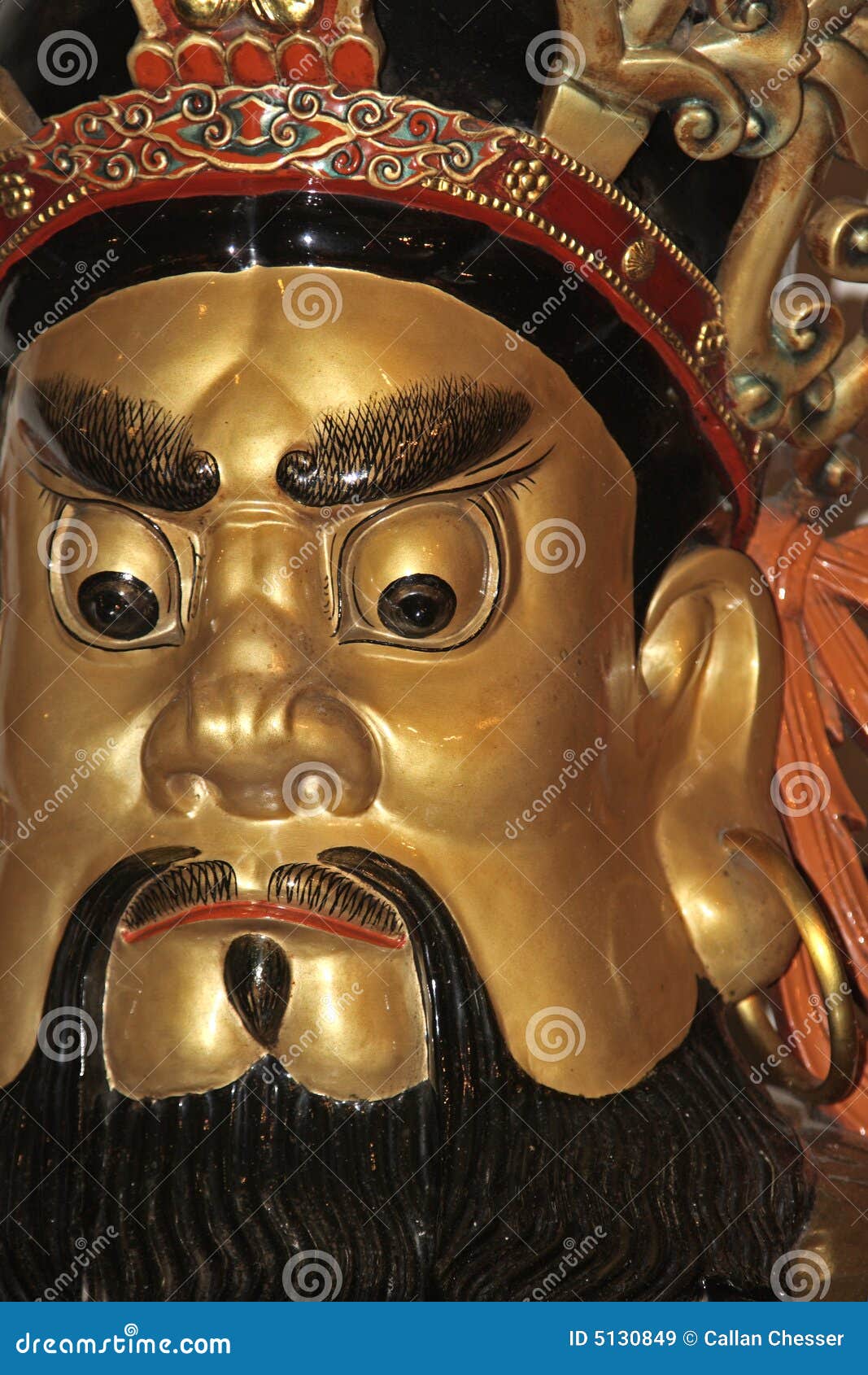 Gold god stock image. Image of hong, church, buddism, beard - 5130849