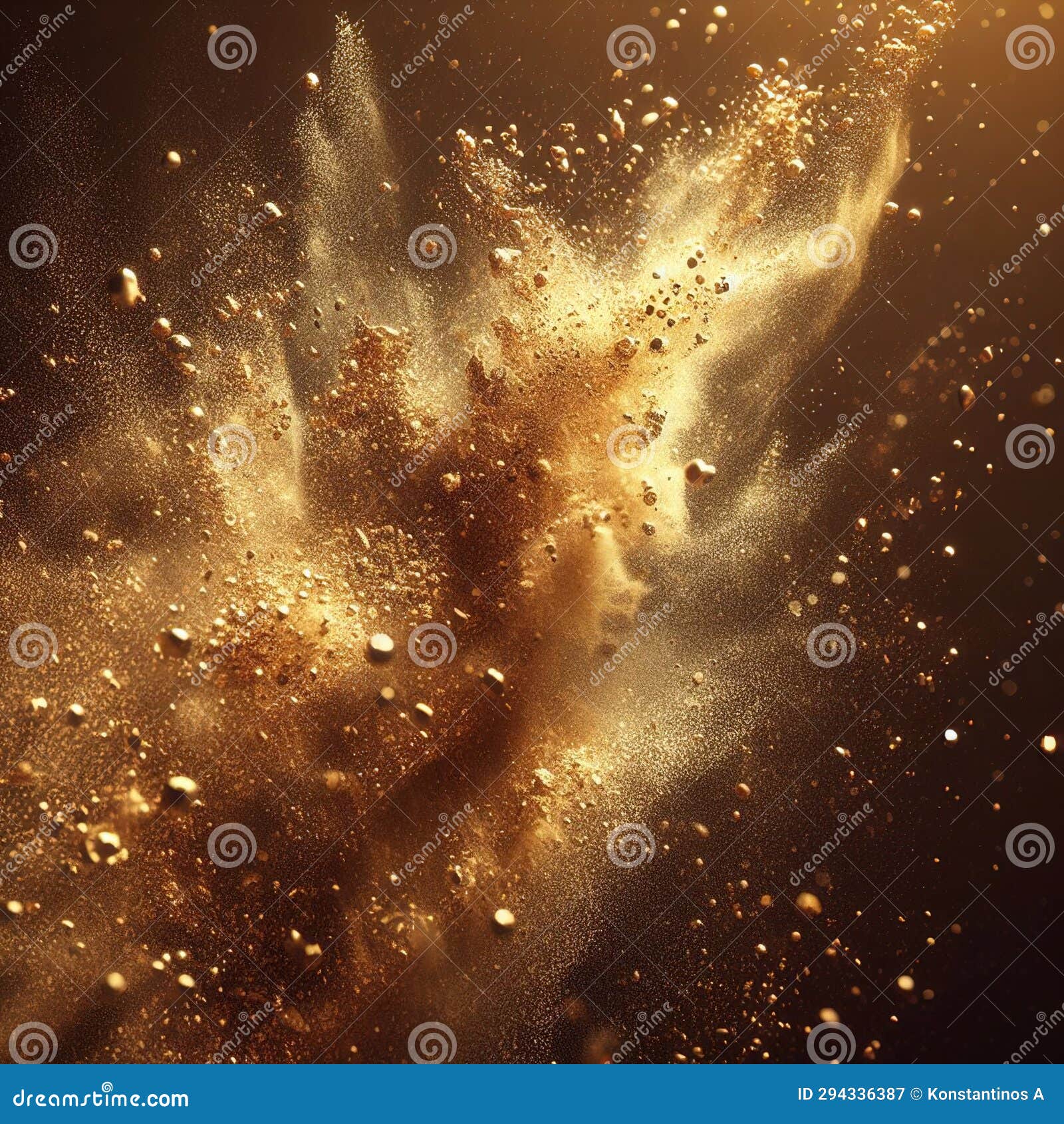Gold Golden Background Dust Explosion for Background Stock Illustration ...