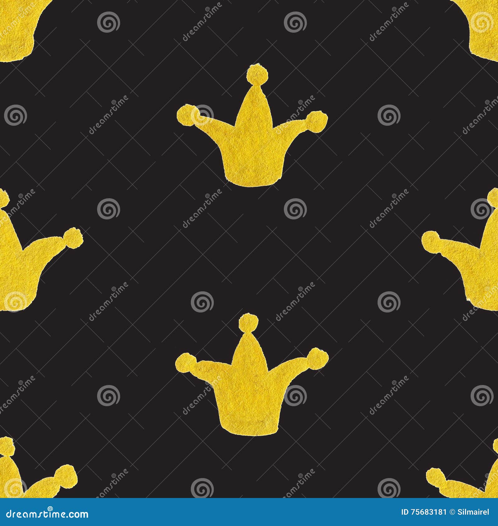 Gold Golden Crown Seamless Pattern Texture Background Stock ...