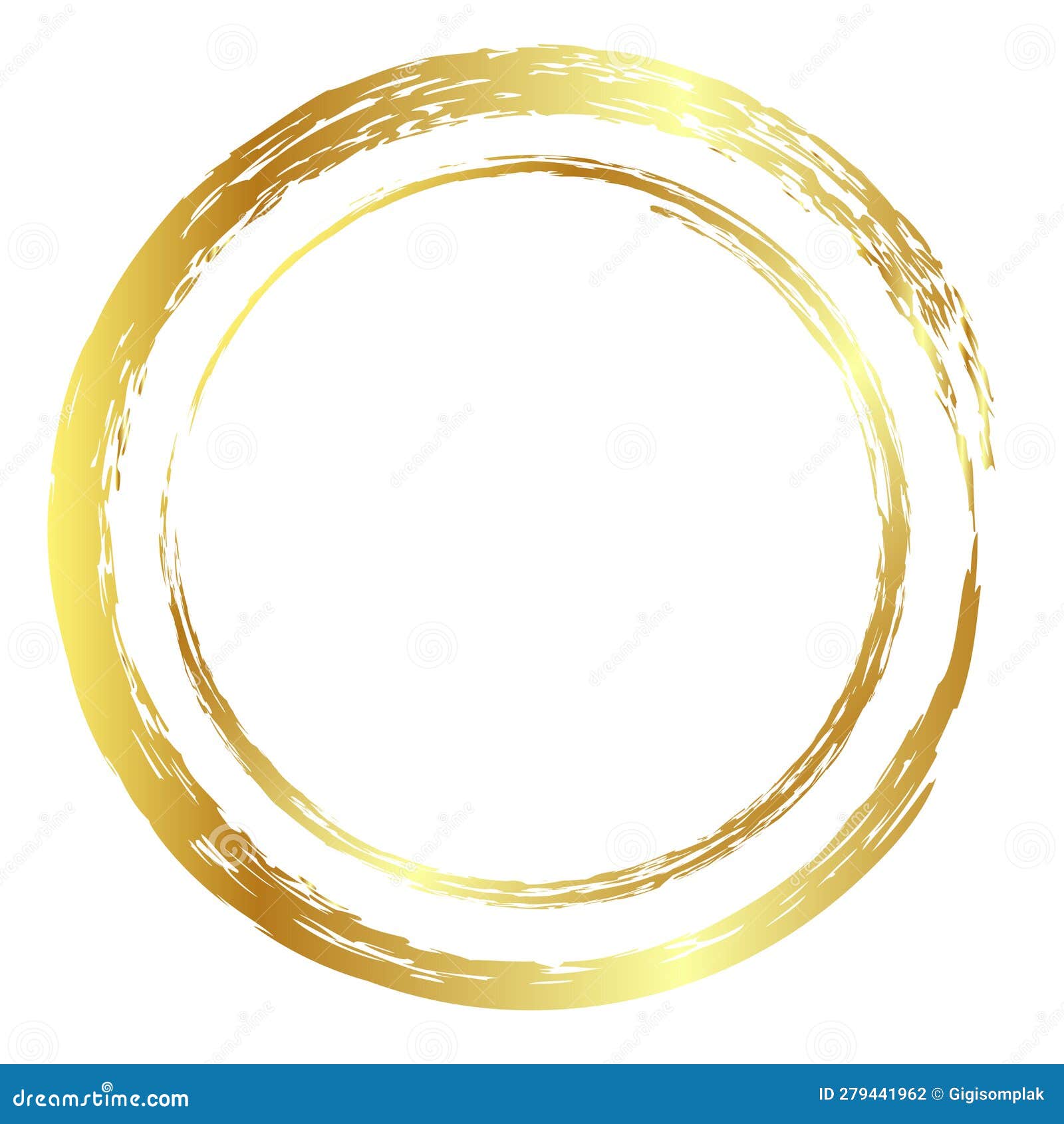 Gold Golden Vector Simple Double Line Frame from Crayon, at White ...