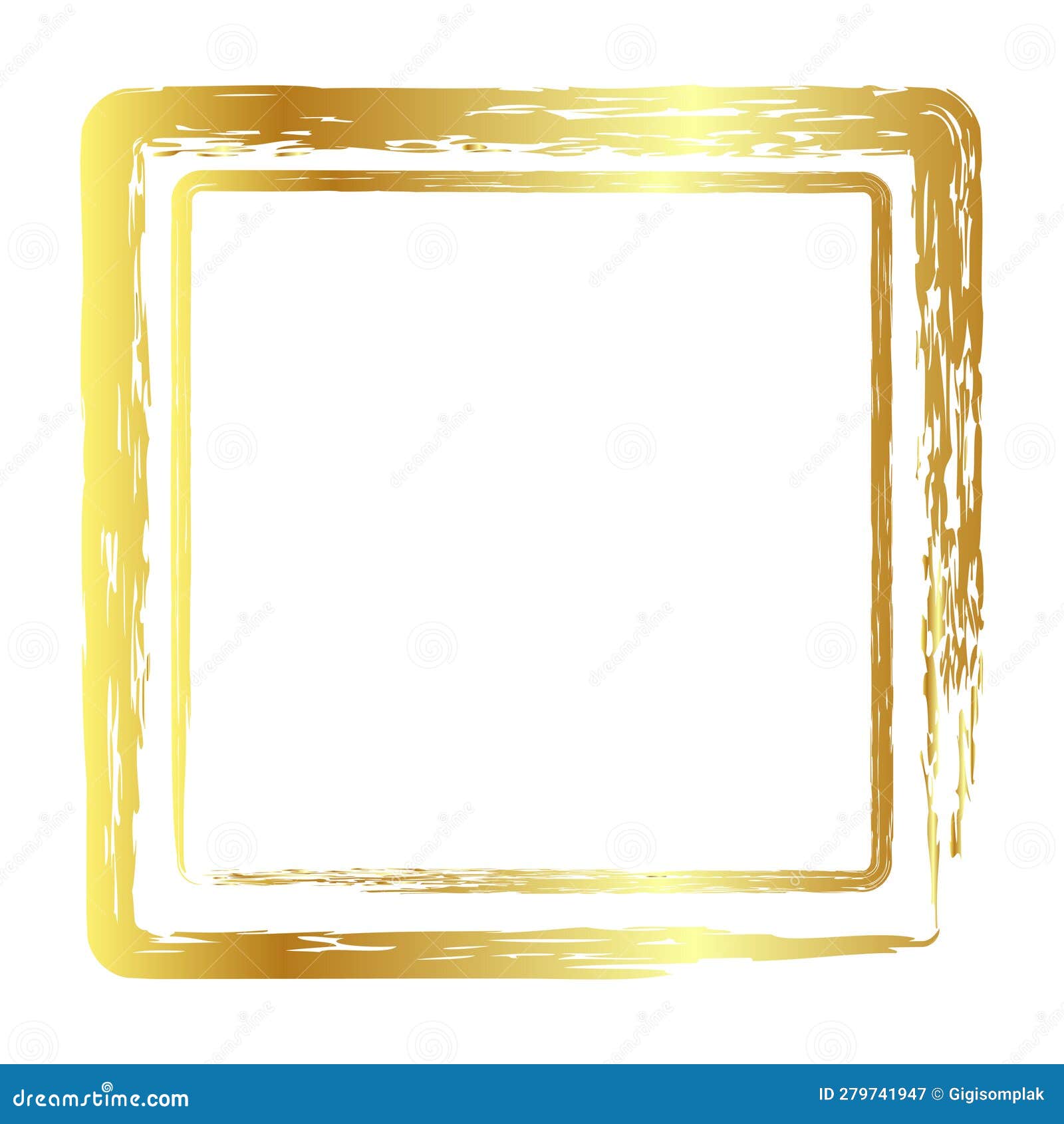 Gold Golden Vector Simple Double Line Oval Frame from Crayon, at White ...