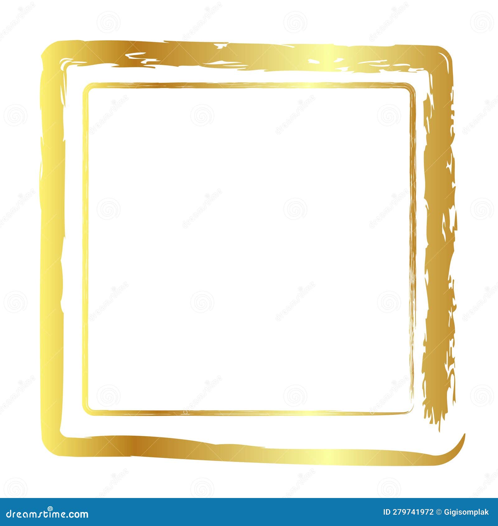 Gold Golden Vector Simple Double Line Oval Frame from Crayon, at White ...