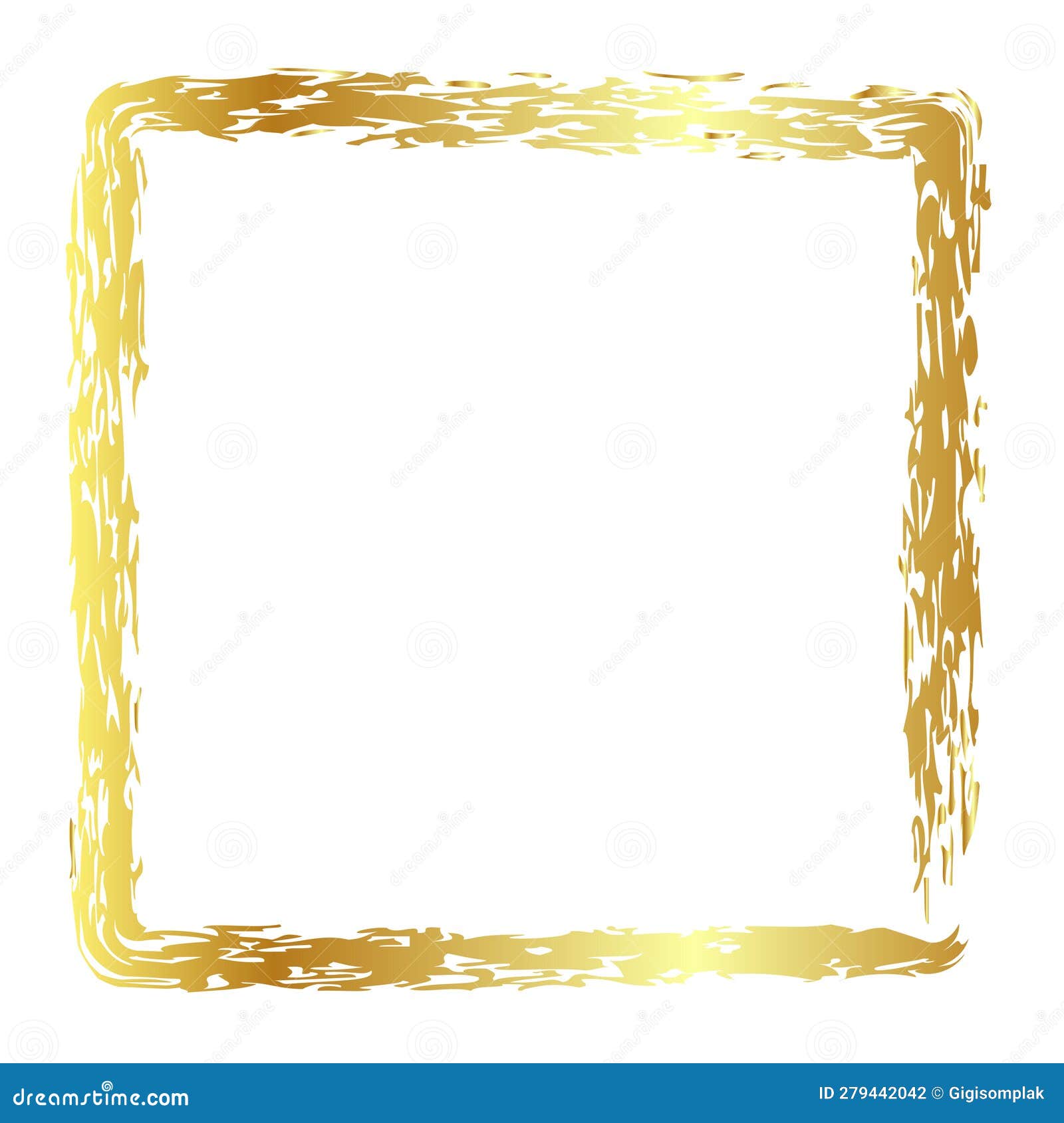 Gold Golden Vector Simple Oval Frame from Crayon, at White Background ...