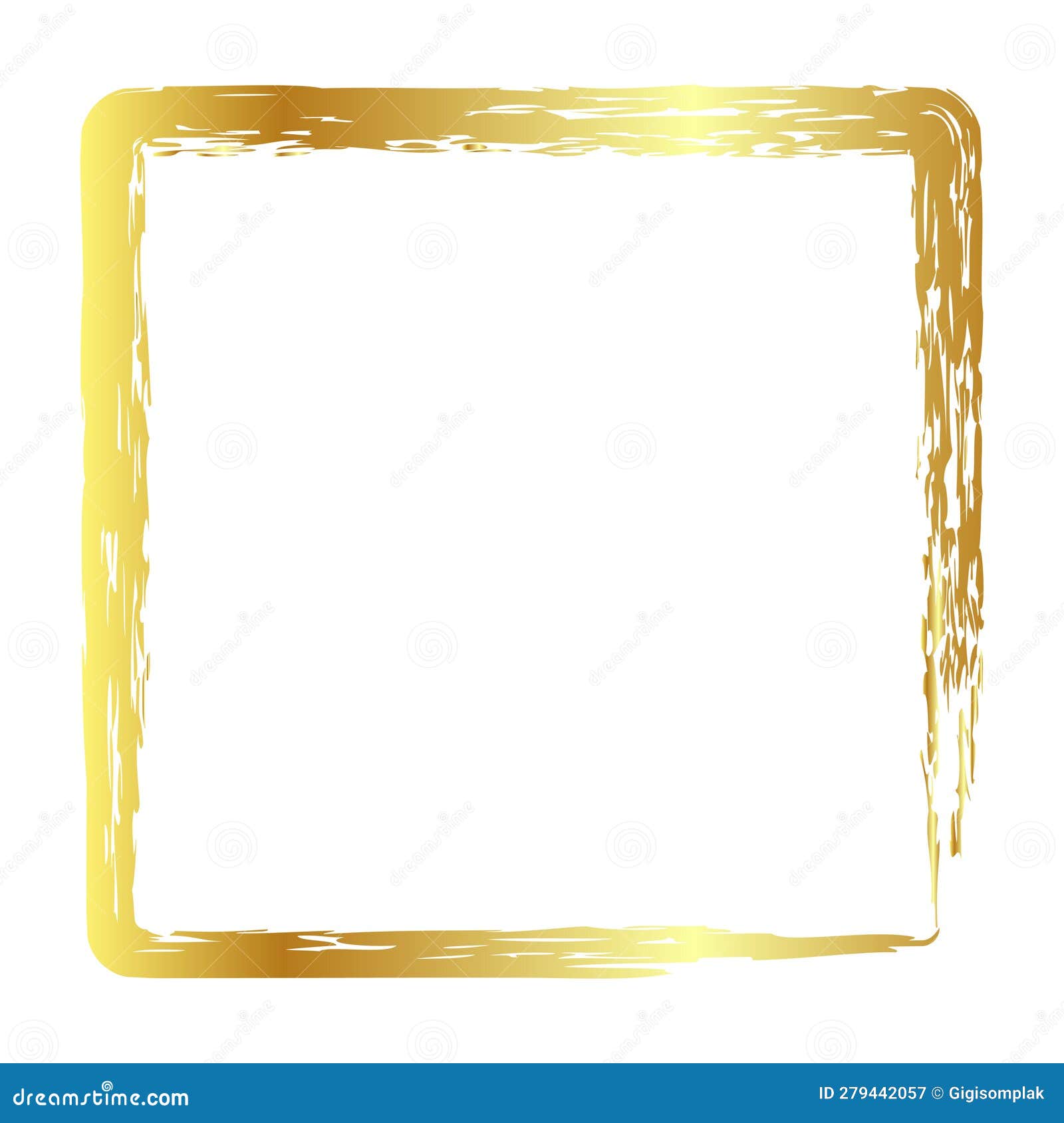 Gold Golden Vector Simple Oval Frame from Crayon, at White Background ...