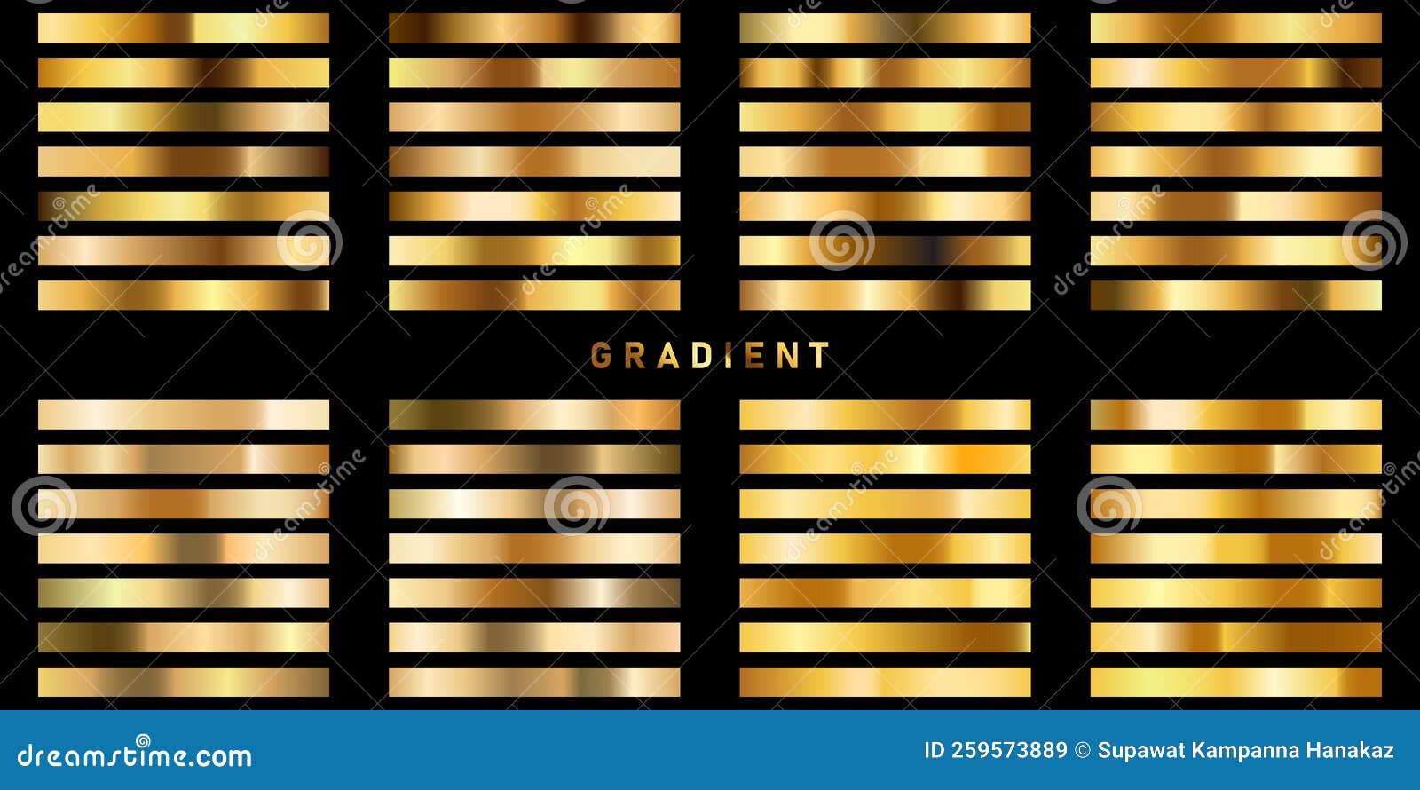 Gold Gradient Collection Vector Illustration Stock Illustration ...