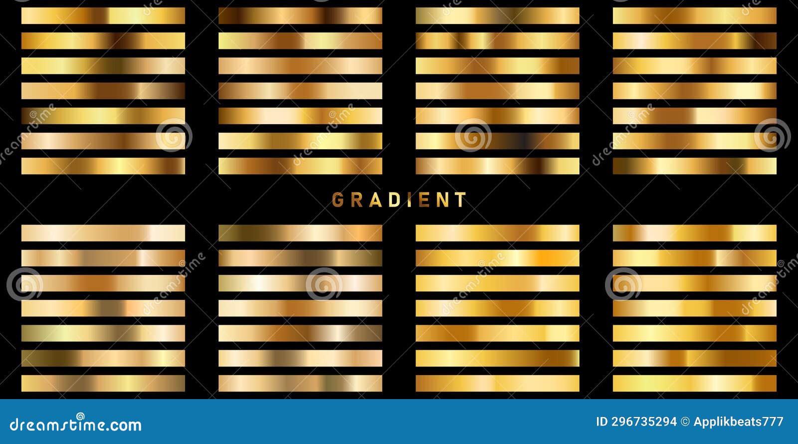 Gold Gradient Collection Vector Illustration Stock Illustration ...